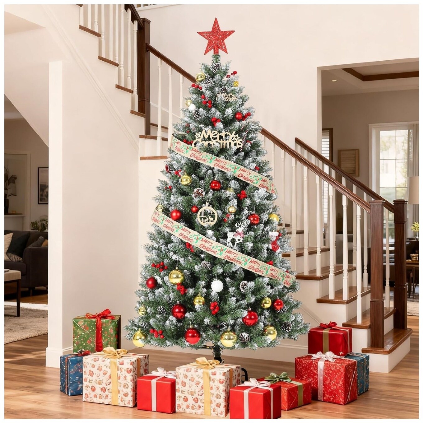 Garvee 5 FT Christmas Tree Artificial Christmas Tree with Pine Cones ...