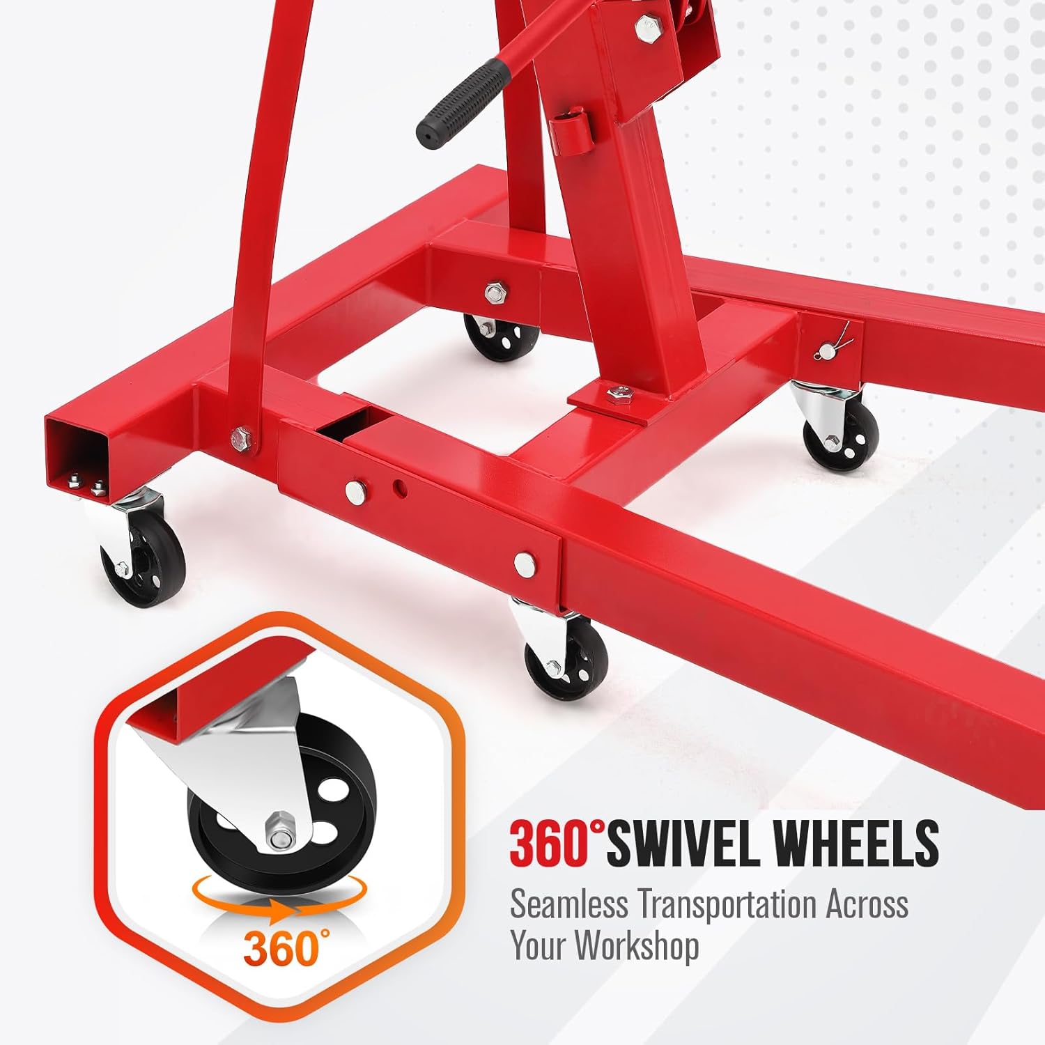 GAOMON 2-Ton Folding Hydraulic Engine Hoist 4400 LBS Portable Cherry ...
