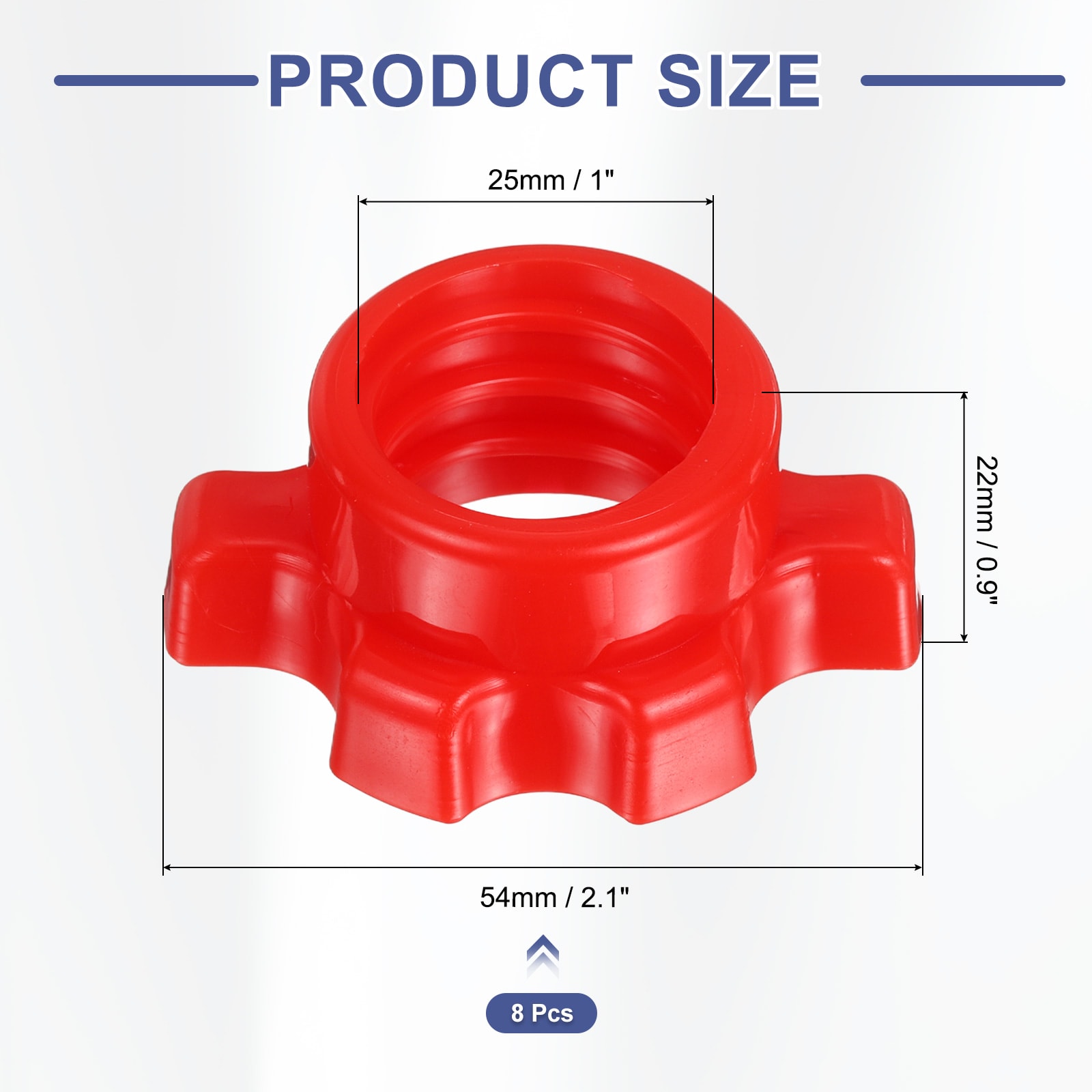 Unique Bargains 8 Packs Dumbbell Collars Barbell Spin Lock Hex Nuts ...