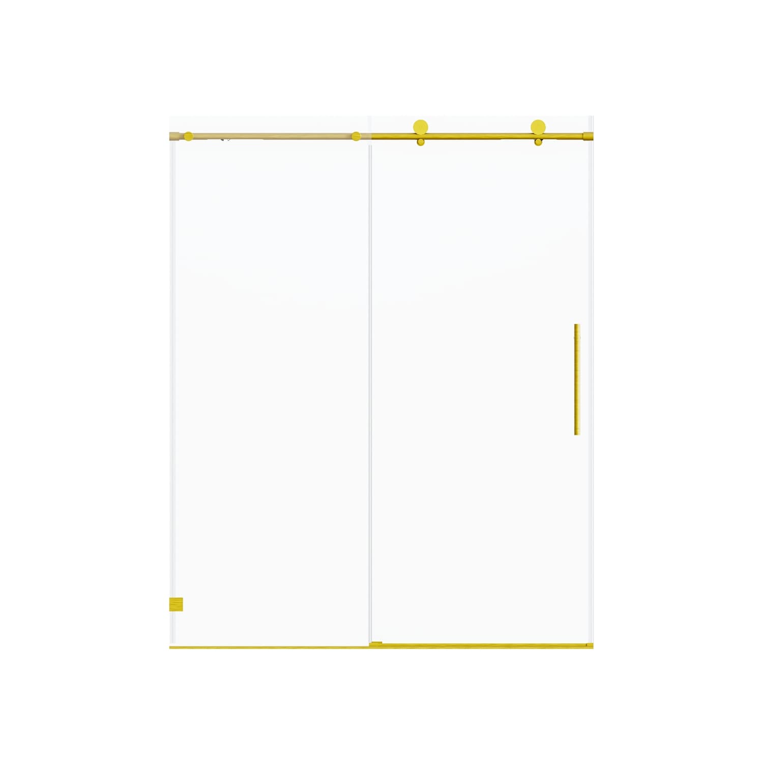 Wooakway 56-60in W x 74in H Frameless Single Sliding soft-close Shower ...