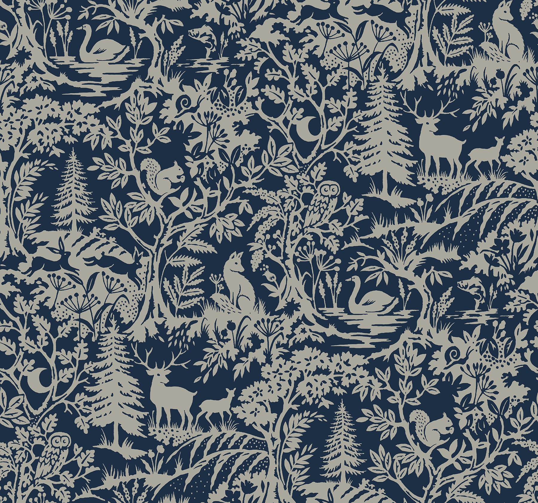 Chesapeake Kinfolk 60.8-sq ft Navy Non-woven Animals Prepasted Water ...