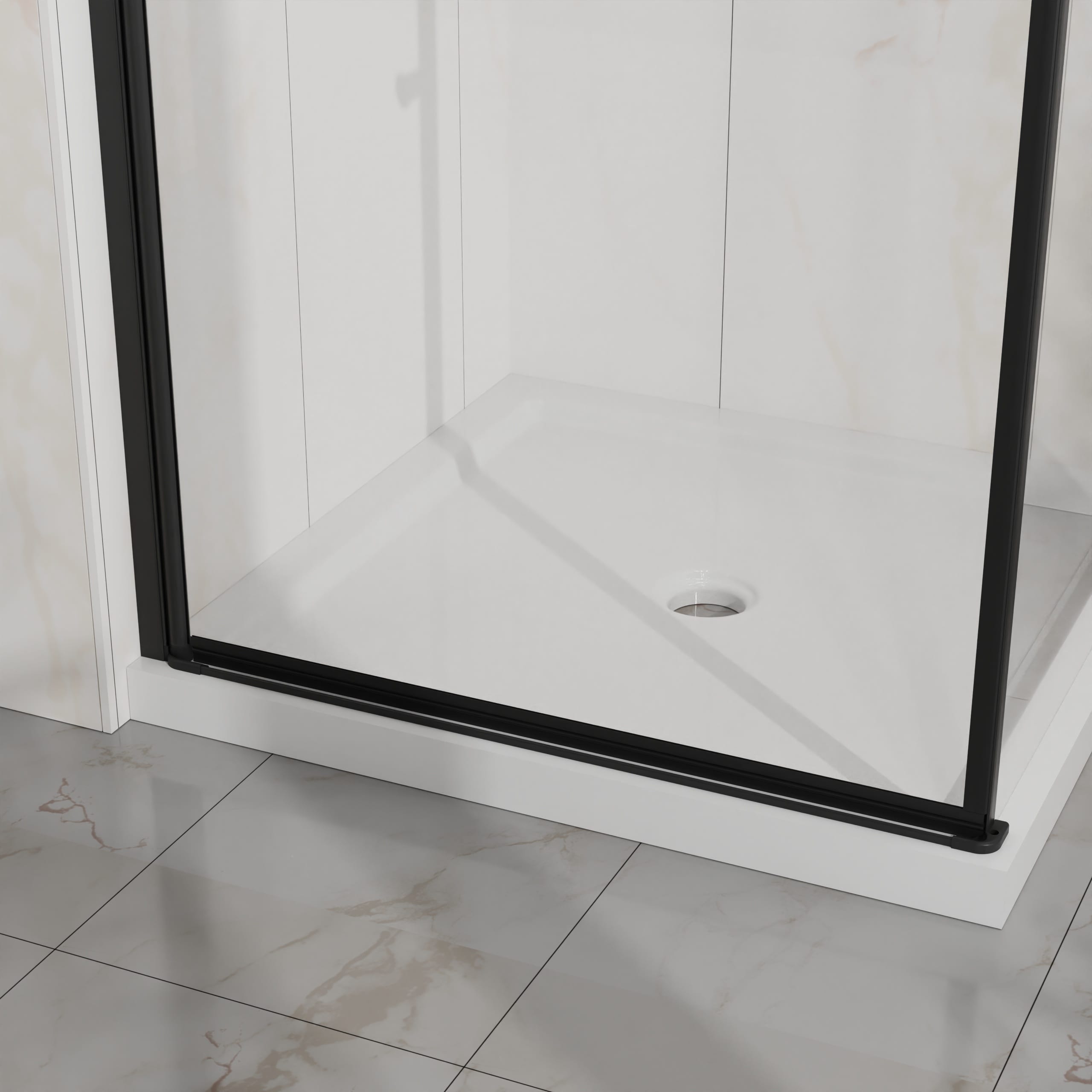 LIVACA 36 inch x 36 inch x 72 inch Matte Black Aluminium Alloy and ...