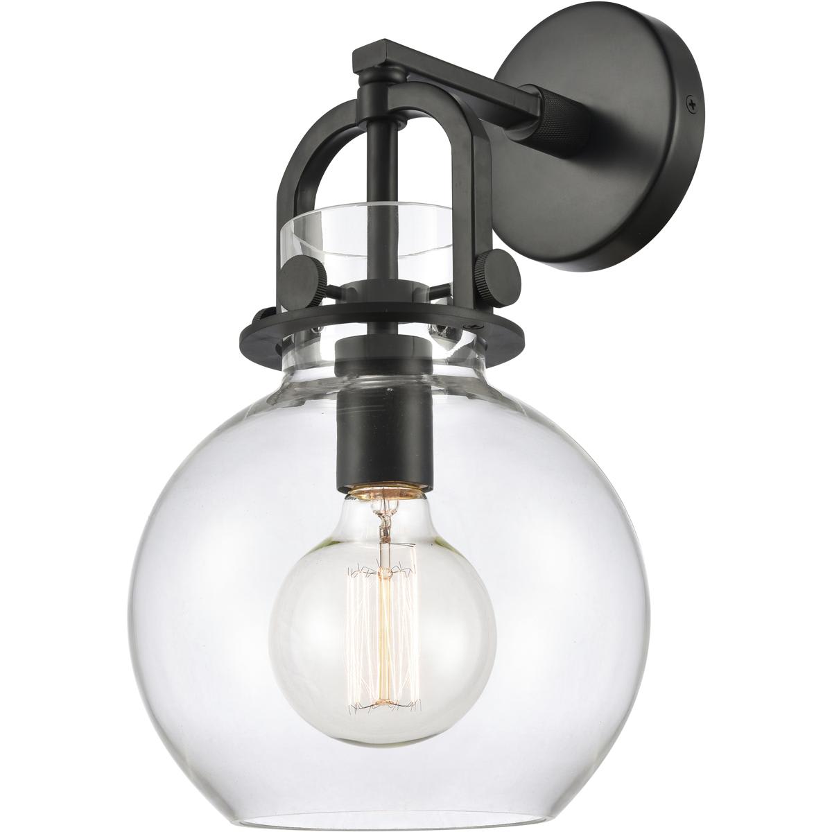 Innovations Lighting 410-1W-BK-G410-8CL Newton Sphere Sconce Wall Light ...