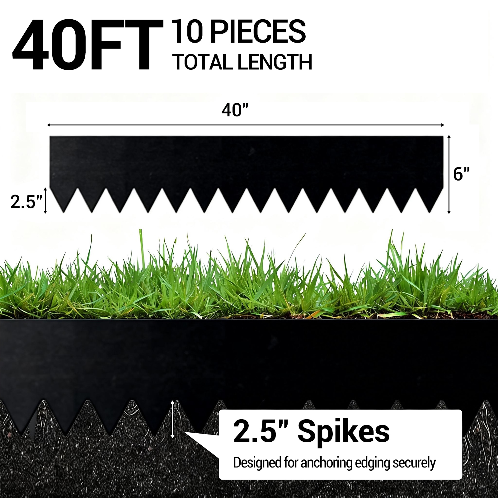 Garvee 40x6 Inch Metal Landscape Edging Galvanized Steel Garden Edging ...