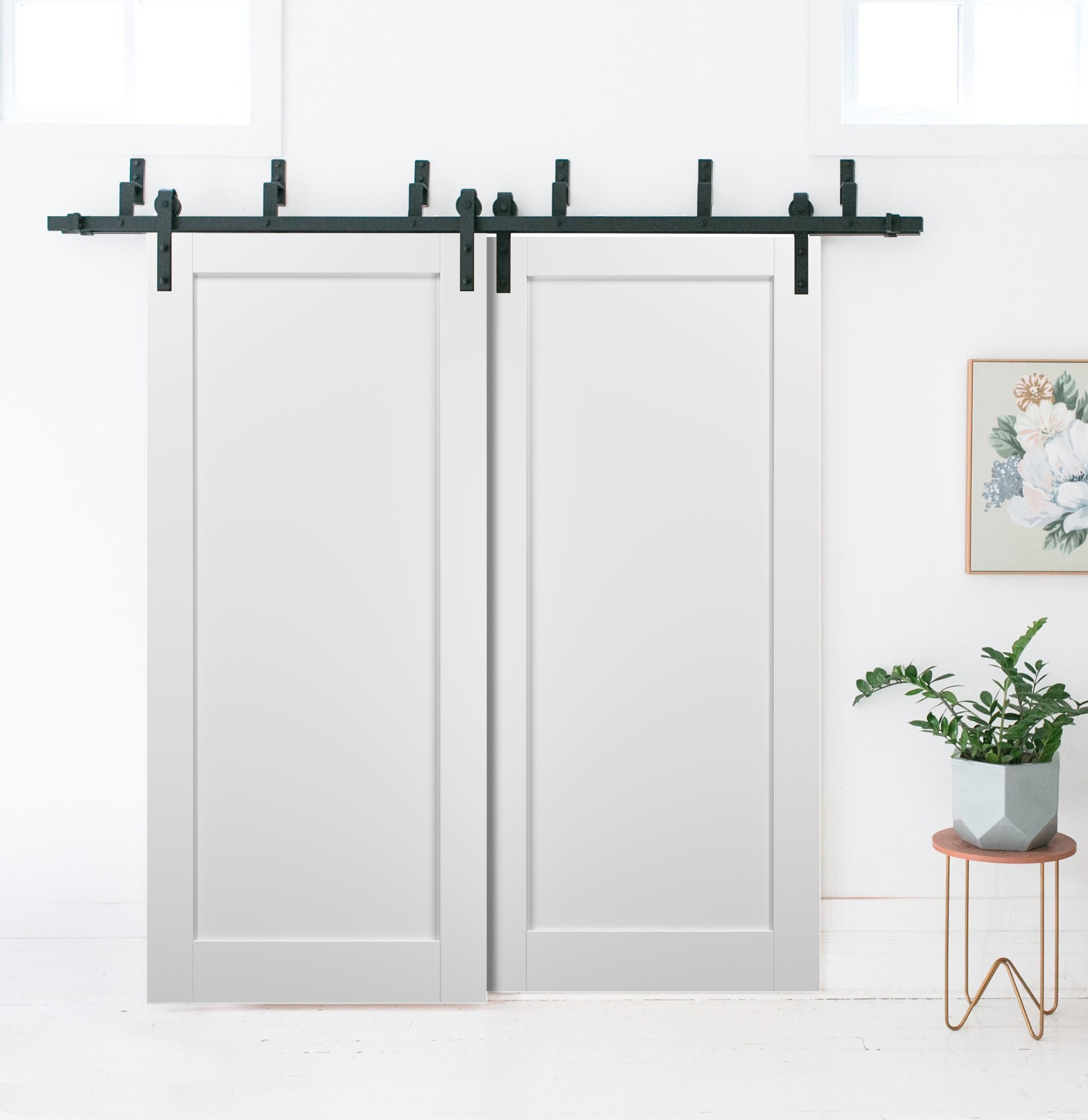 SARTODOORS Slab Barn Door Panel - Quadro 4111 White Silk - Sturdy ...
