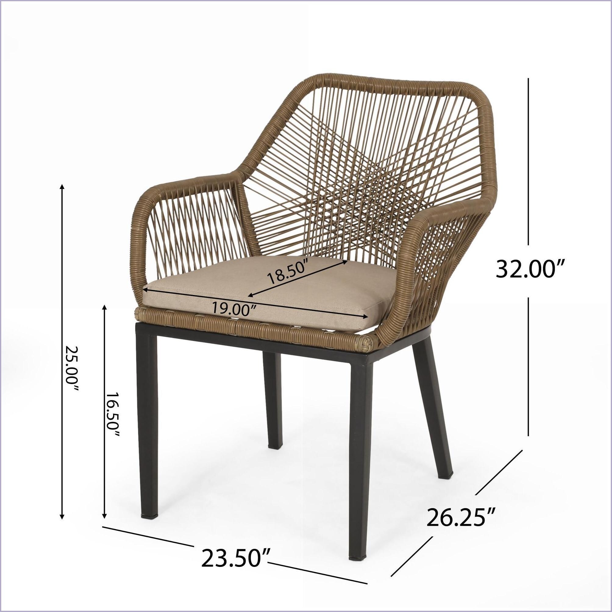 Watnature Outdoor Dining Chair Modern Wicker Slat Back for Patio Brown ...