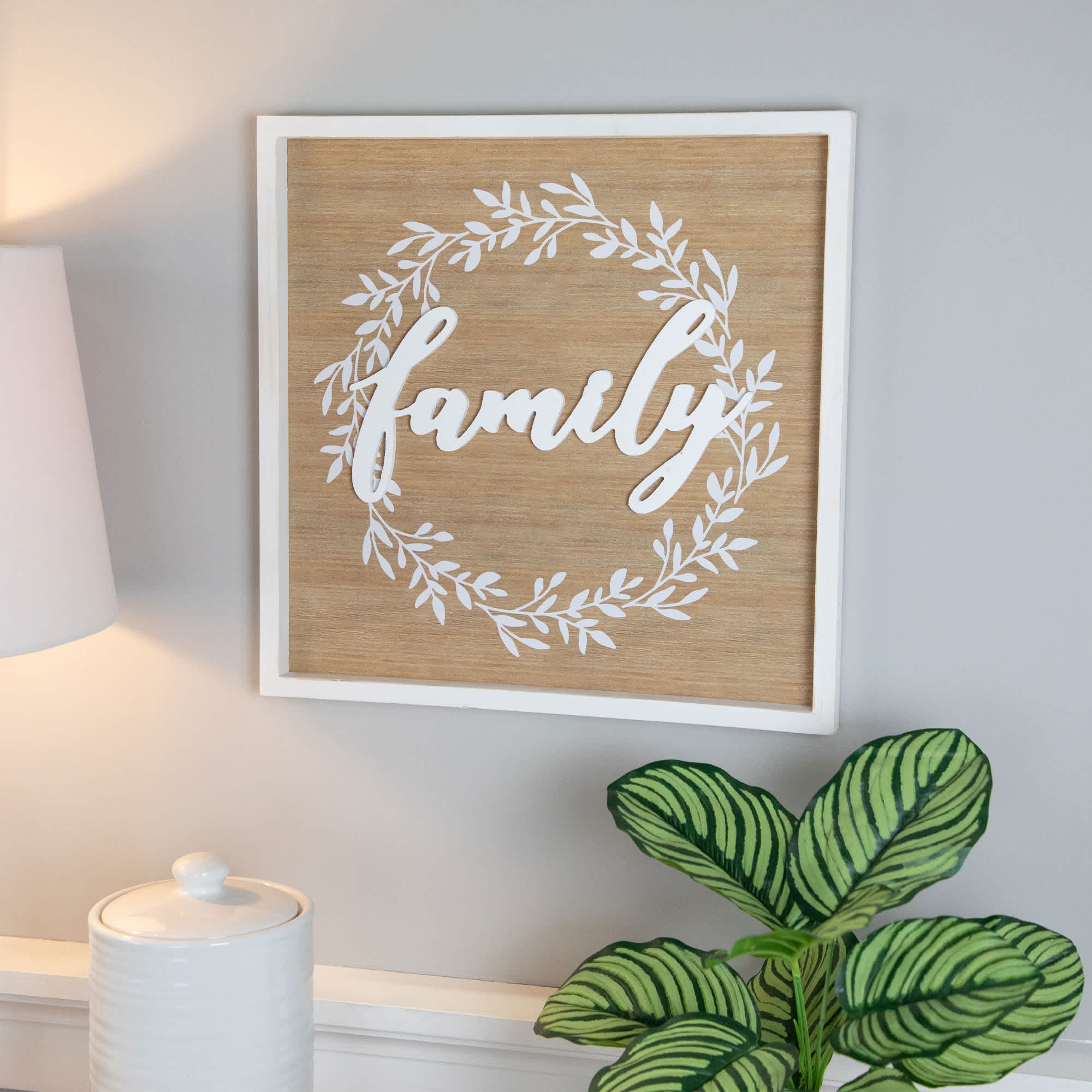 Northlight Family Framed Wooden Wall Sign - 15.75 inch - White in the ...