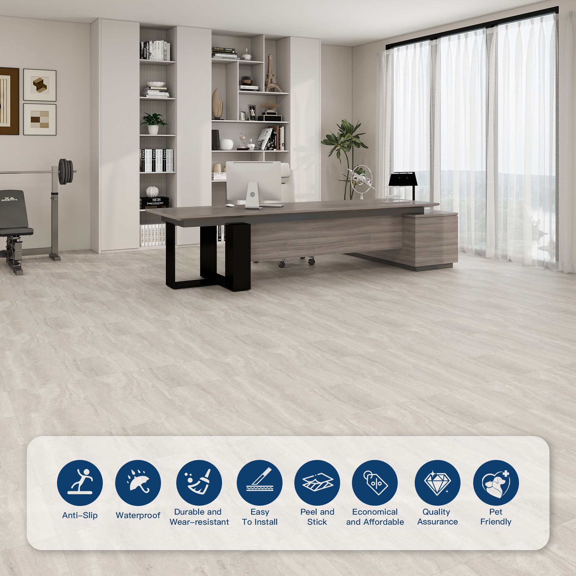 Benchwick PNS 150 Pearl Beige BW879 8-mil x 7-1/4-in W x 48-in L ...