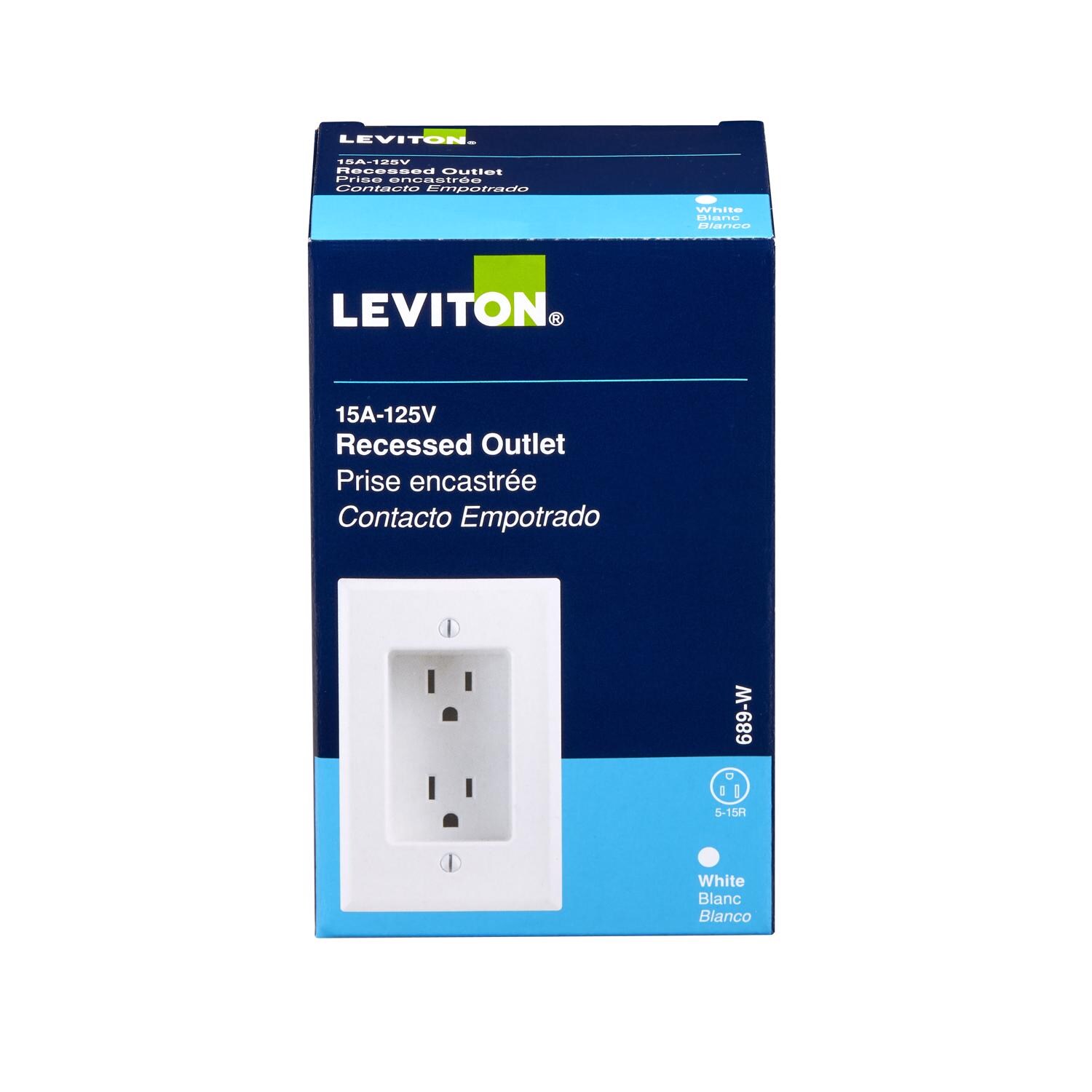 Leviton 15 amps 125 V Duplex White Outlet 5 15R 1 pk in the Electrical ...