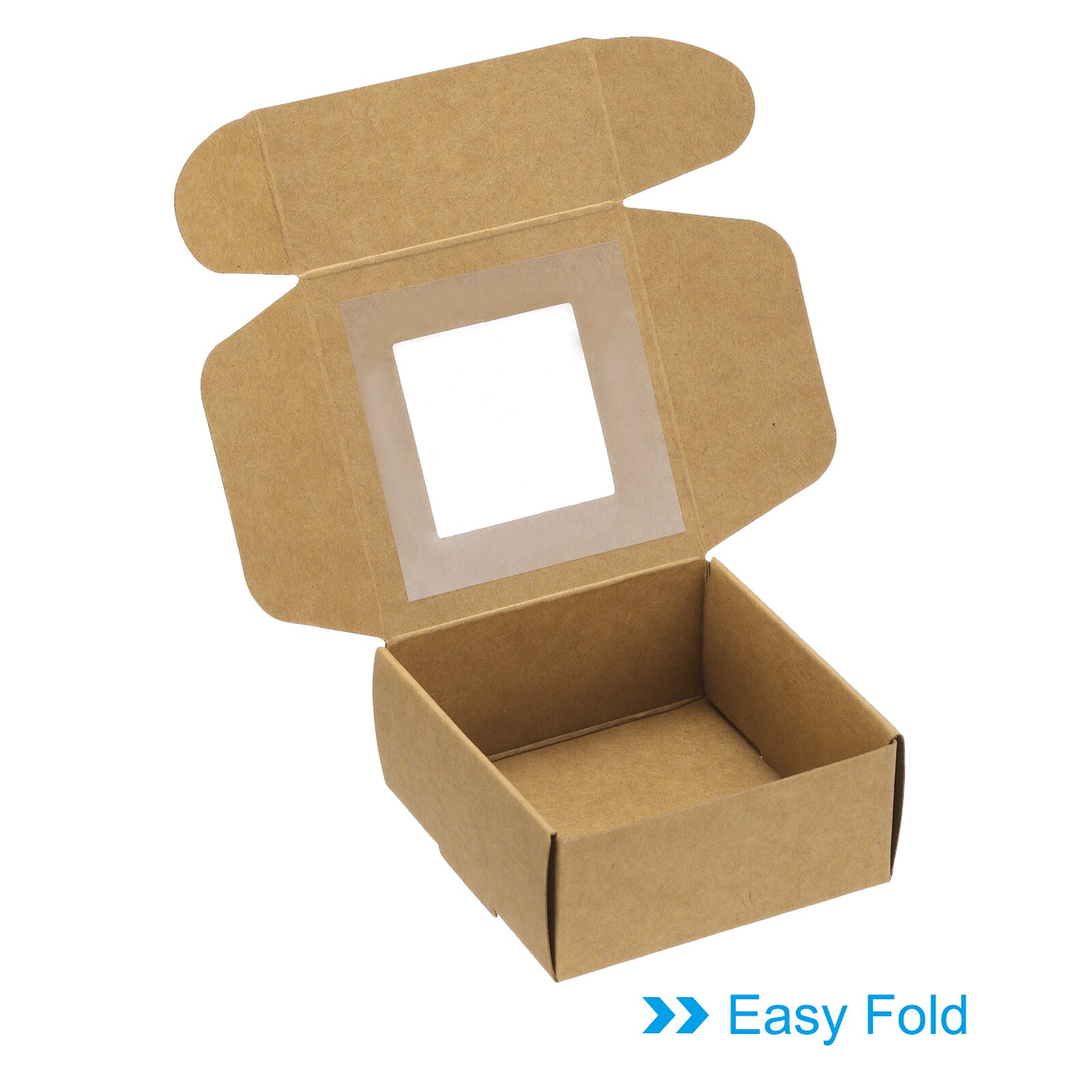 PATIKIL 3.3x3.3x1.4inch Paper Soap Box with Window 20pcs Homemade Soap ...