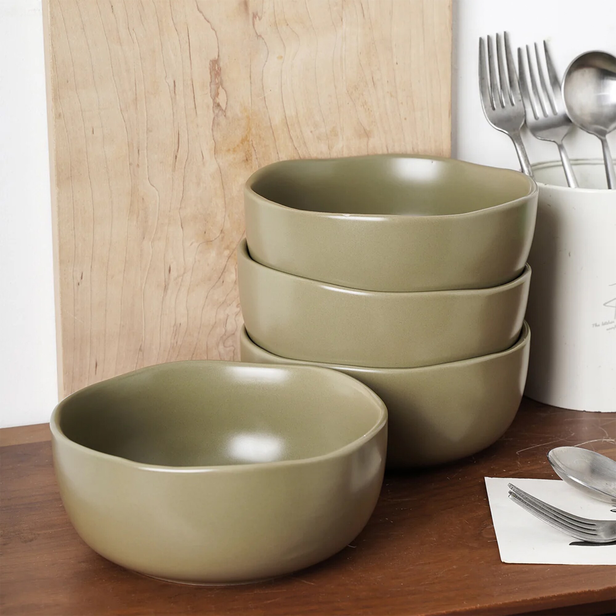 Stone Lain Tom 4 Piece Rustic Stoneware Bowl Set for Soups or Salads ...