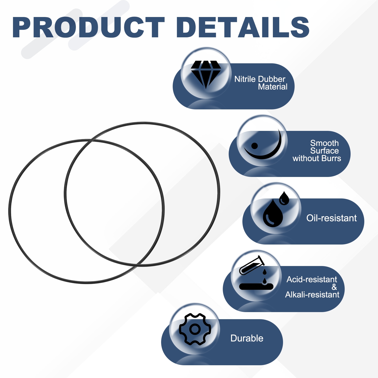 Unique Bargains 5pcs AS-164 O-rings Nitrile Rubber O-Rings 6-1/4 Inch ...