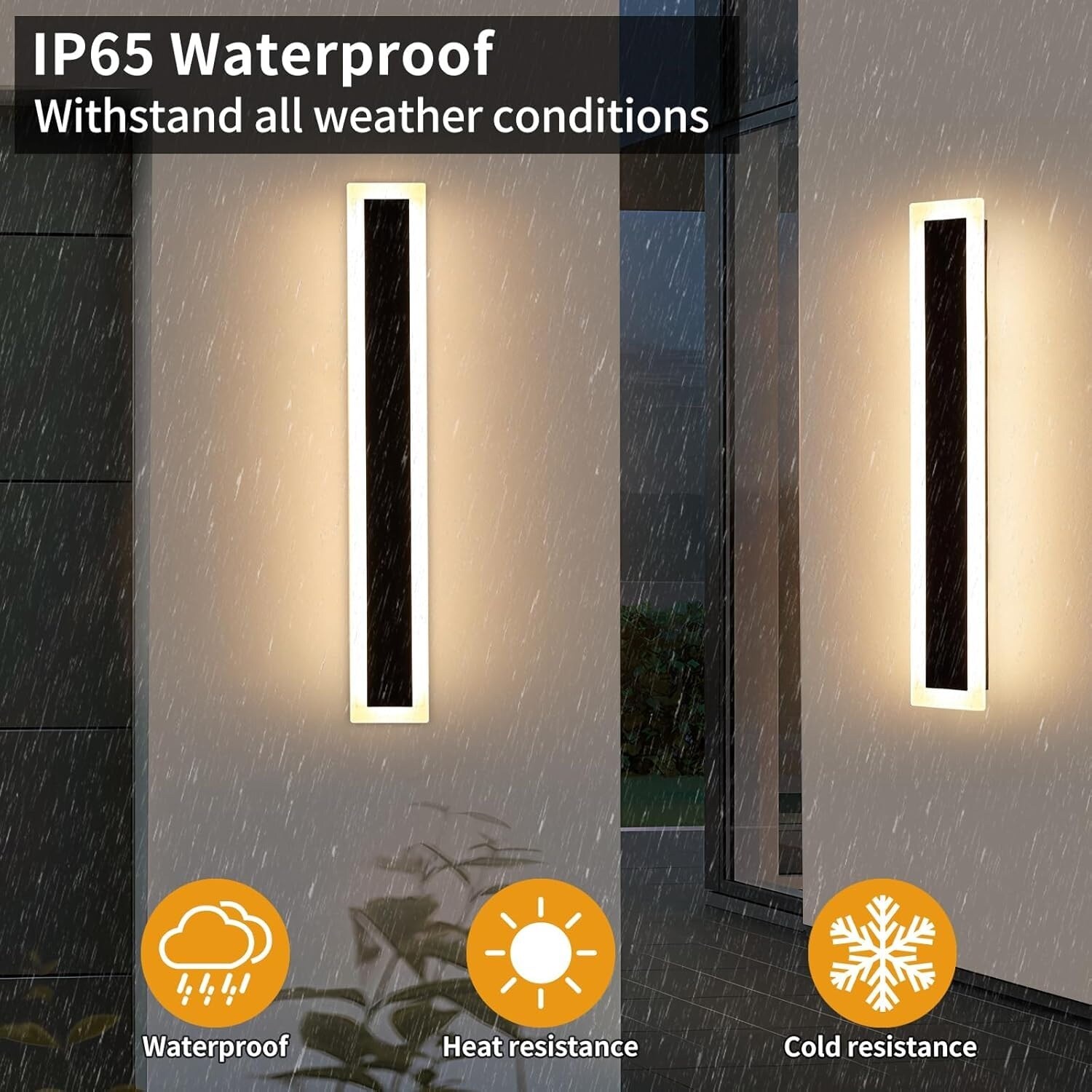 Lukvuzo 2 pack modern LED wall sconce 24W 23 inch outdoor wall light ...