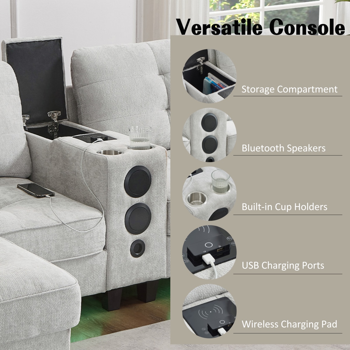 Streamdale Furniture Streamdale Modern U-shaped Sectional Sofa with ...