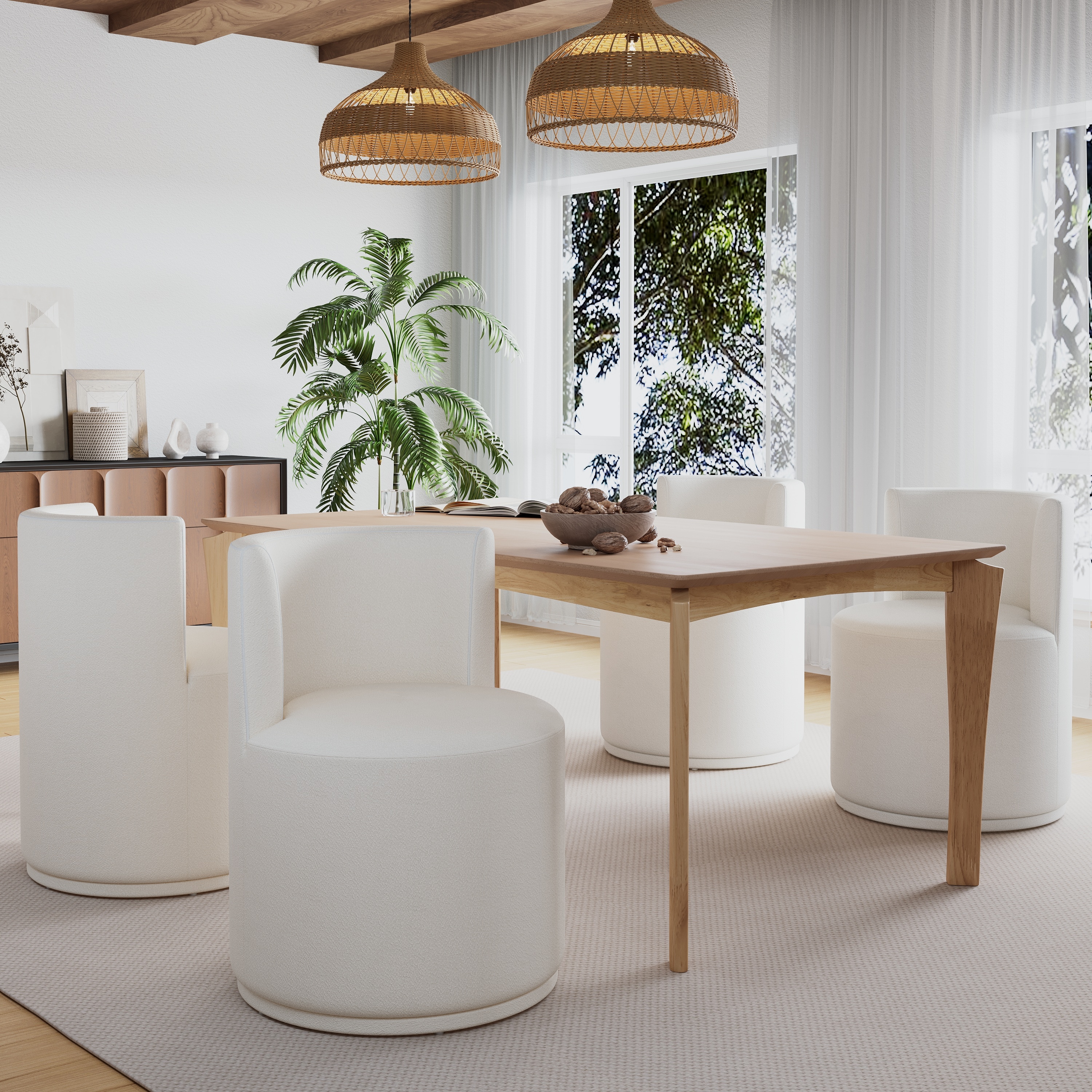 ModernLuxe Assembly Required Modern Swivel Upholstered Side Chair in ...