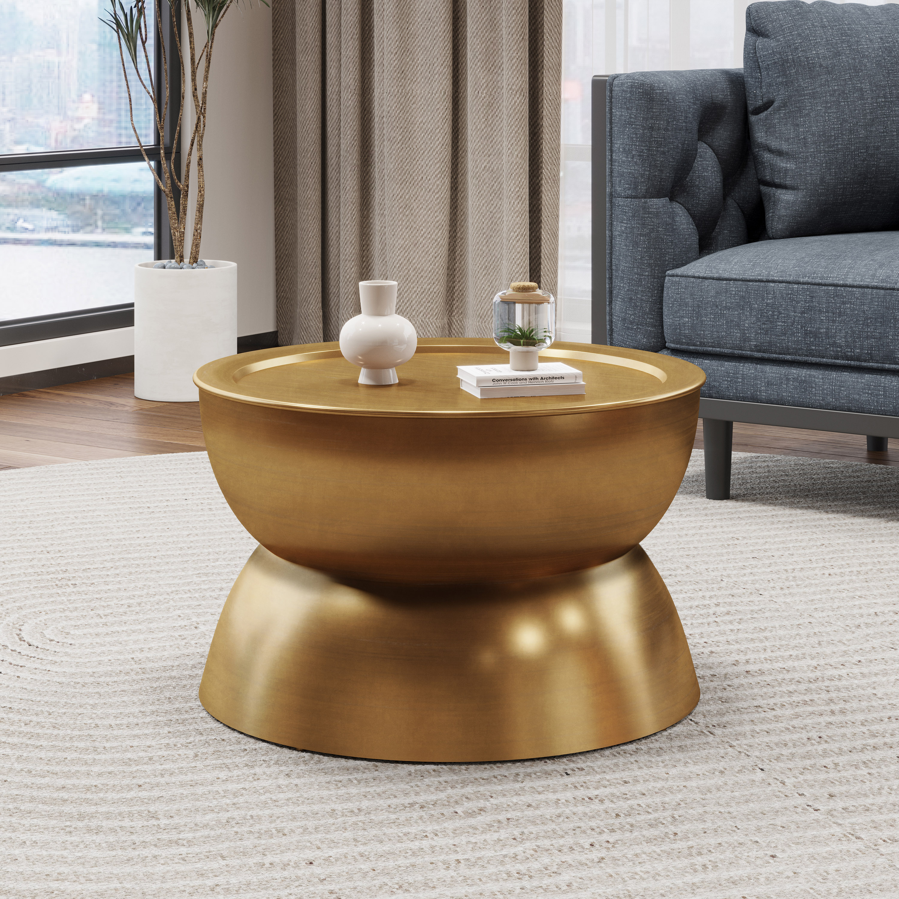 Tinyhomie Metal Hammered Coffee Table in the Coffee Tables department ...