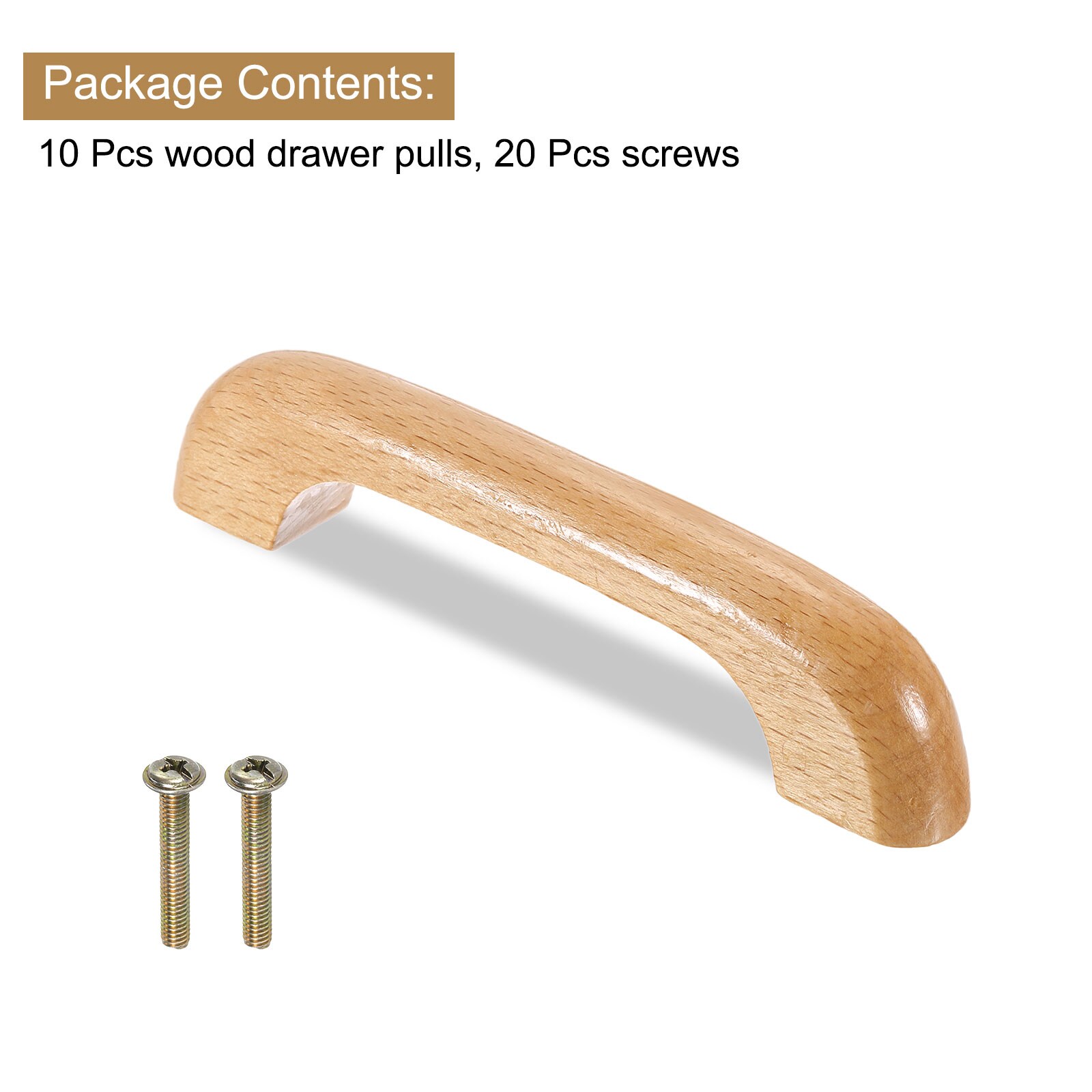 Unique Bargains 10Pcs Wood Drawer Pulls Handles 96 mm/3.8 Inch Hole ...