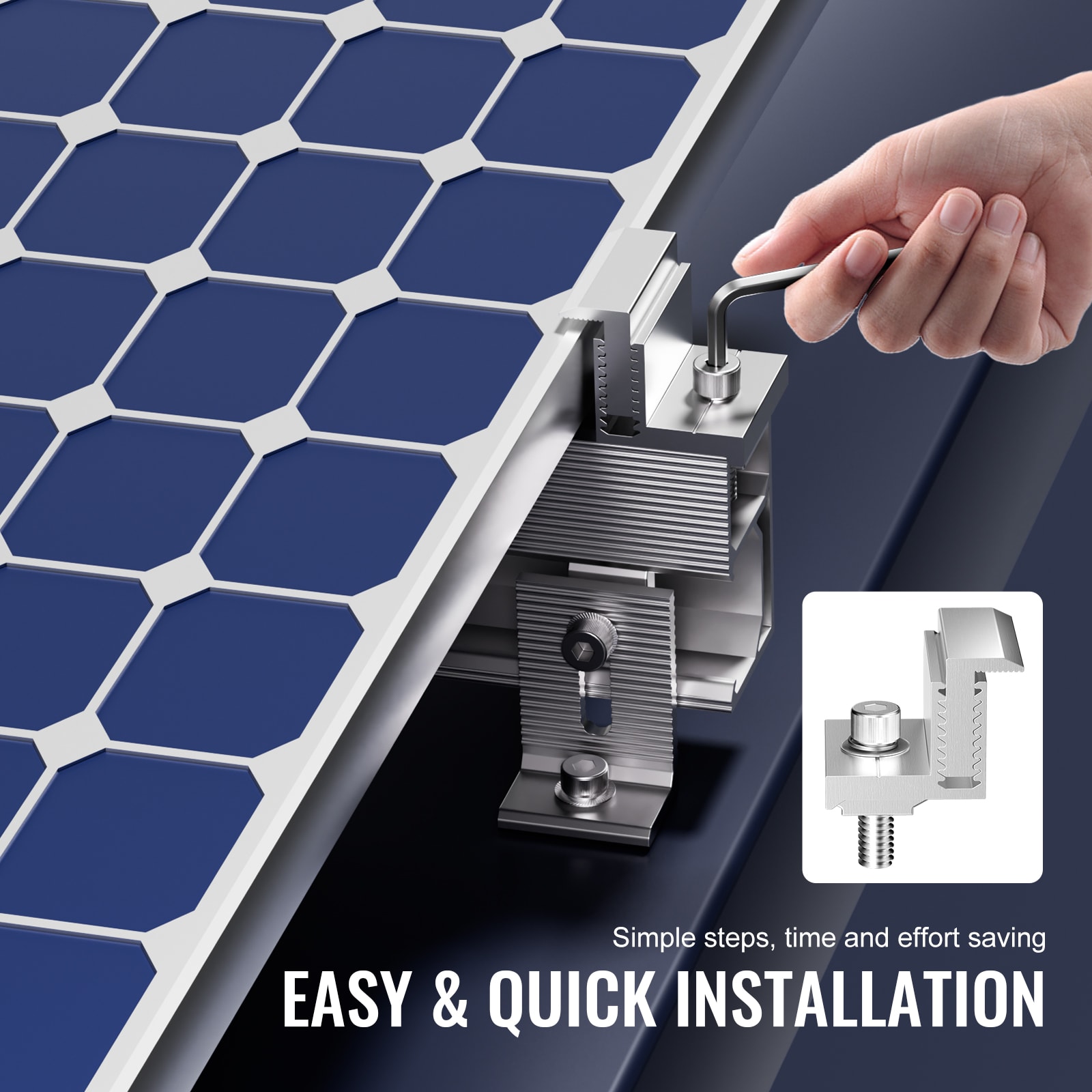 VEVOR Solar Panel Z Mounting Brackets 35-50mm Adjustable Solar Panel ...