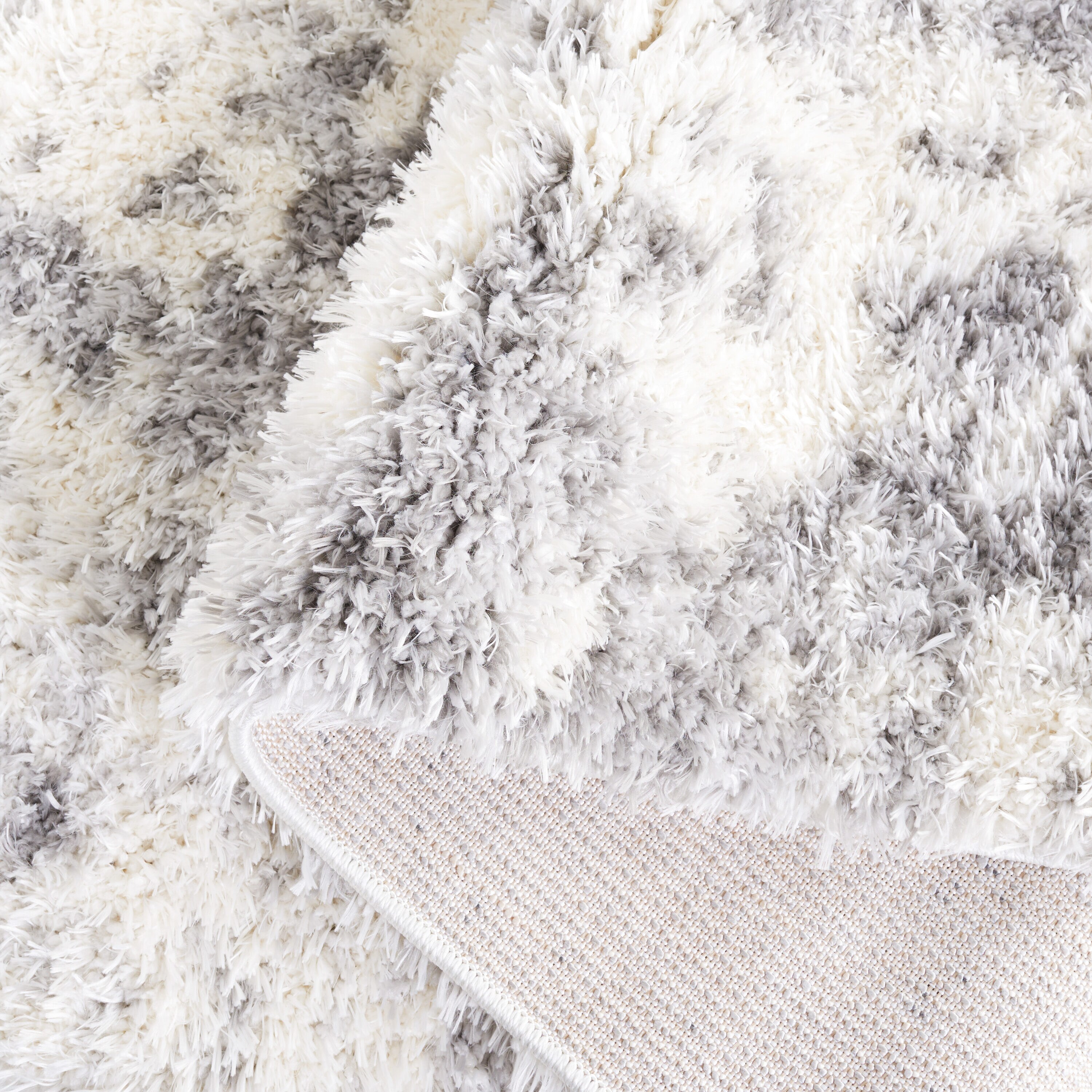 Safavieh Lindsay Shag 550A Ivory/Grey 7 X 7 Area Rug in the Rugs ...