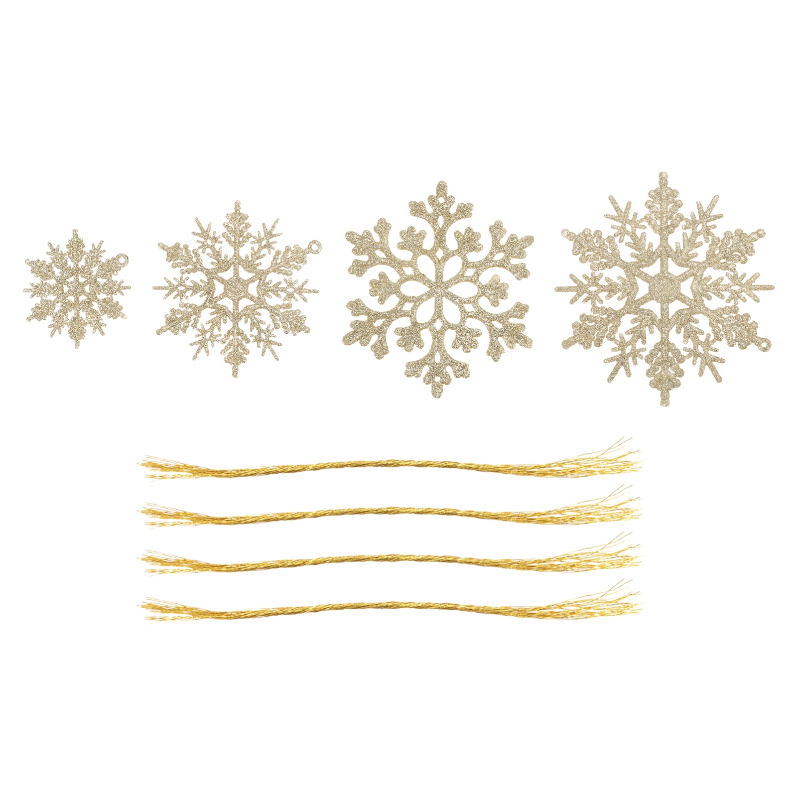 Unique Bargains Christmas Snowflake Ornaments Champagne Gold Latex ...