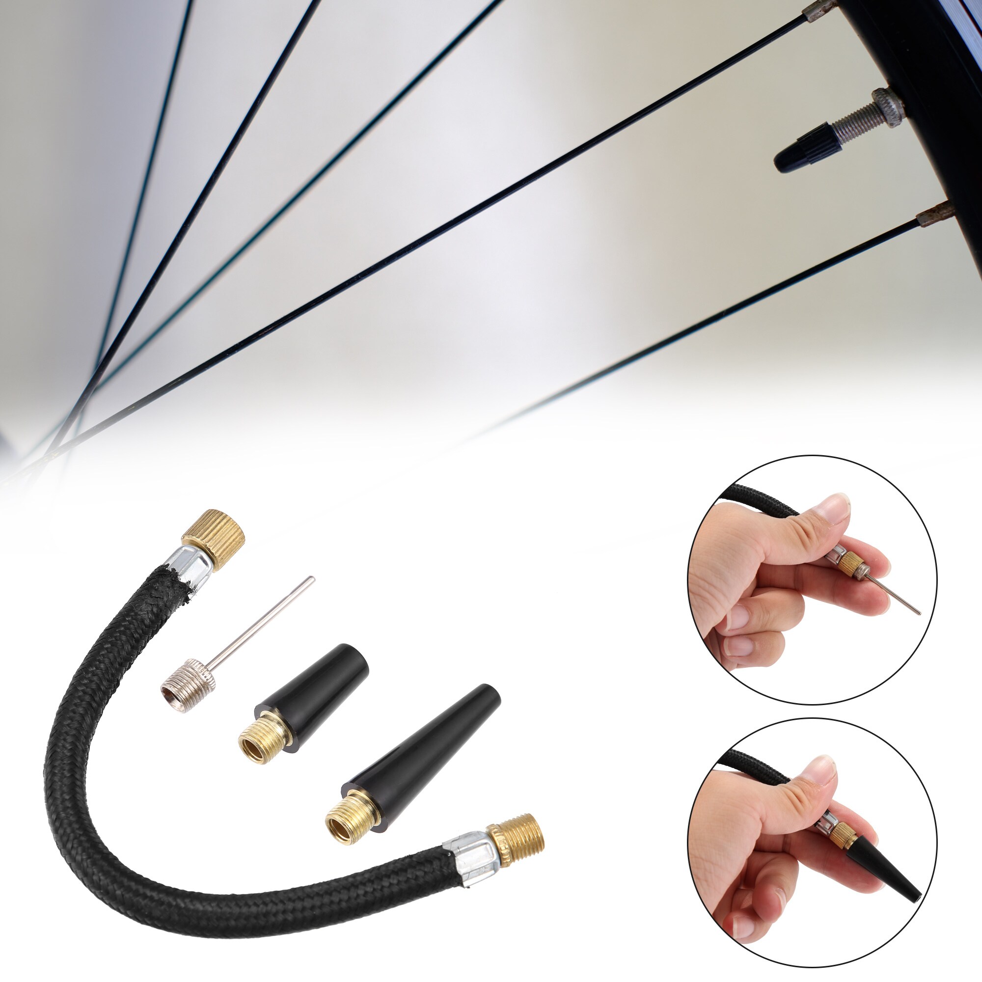 Unique Bargains 1set Portable Air Pump with Inflation Needle Tapered ...