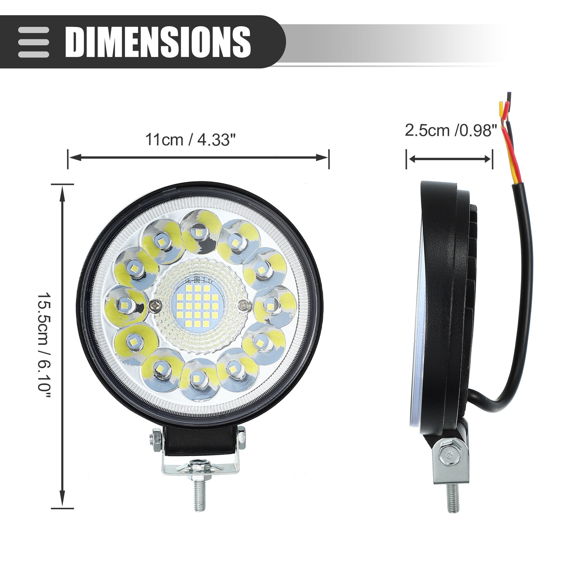 Unique Bargains 2pcs Universal LED Off-road Light Flood Spot Combo ...