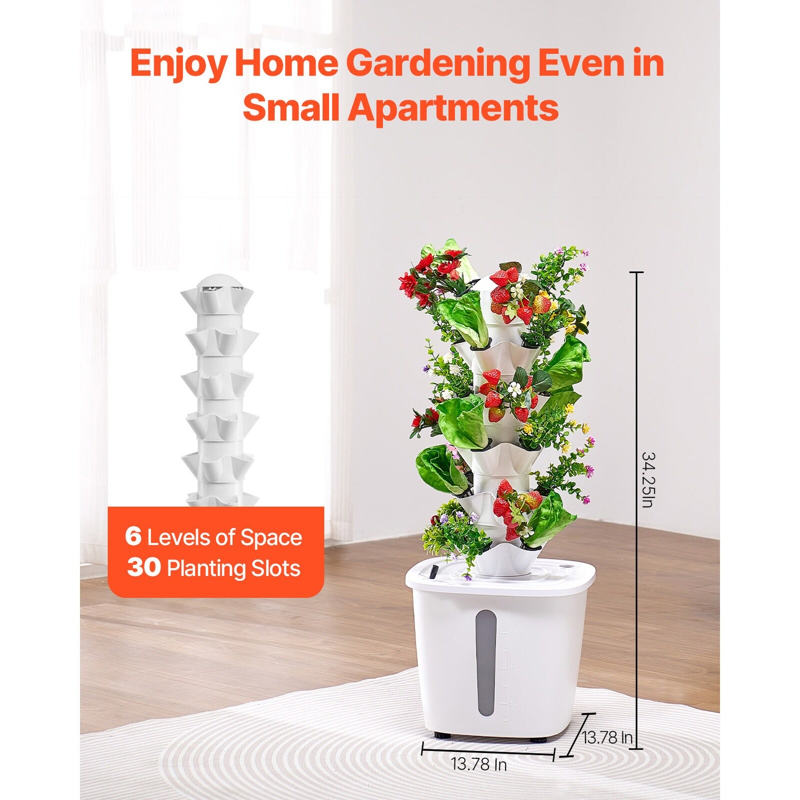 GIVIMO 30-Pod 6-Tier Vertical Hydroponic Growing System Indoor ...