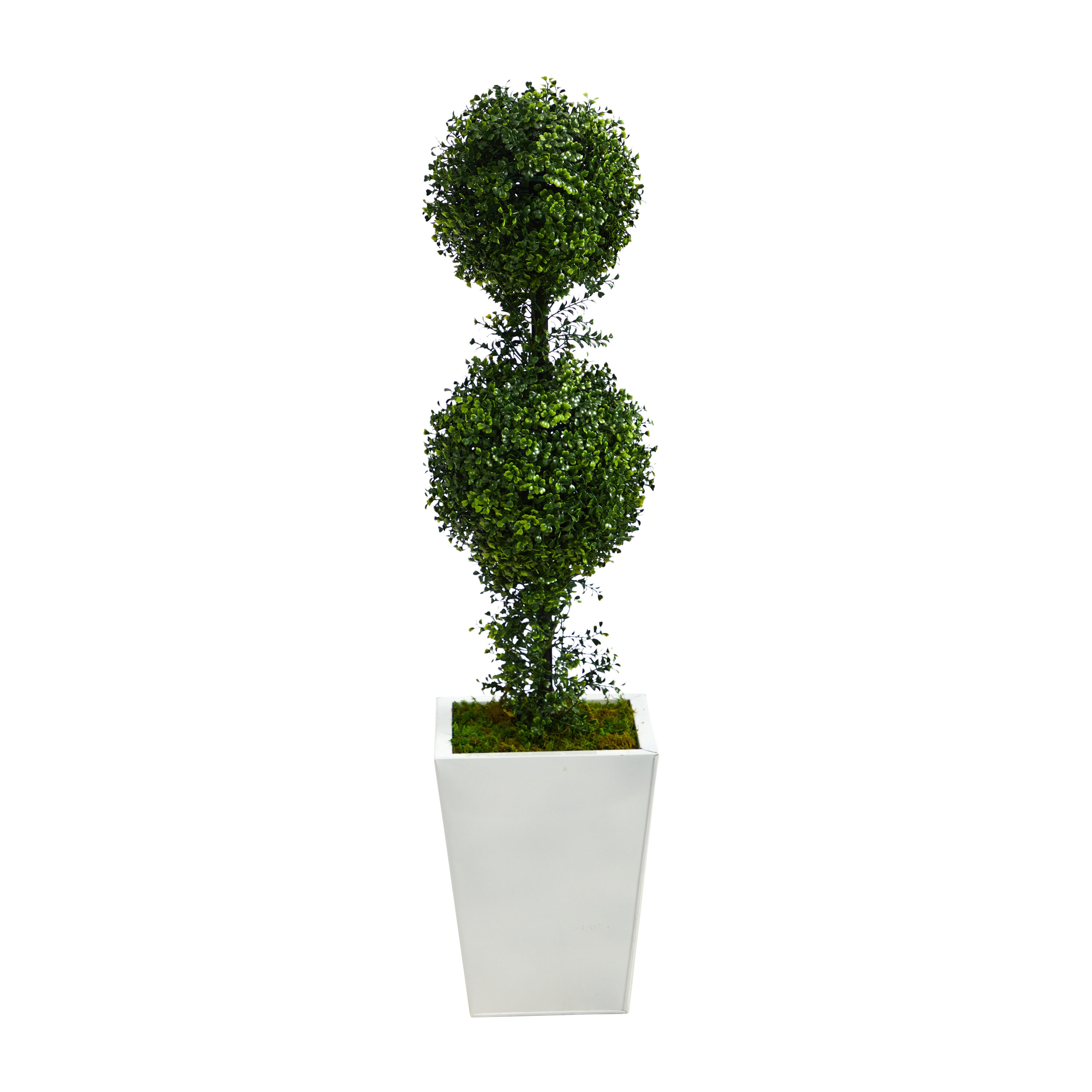 Nearly Natural 3.5-ft Boxwood Double Ball Topiary Artificial Tree in ...