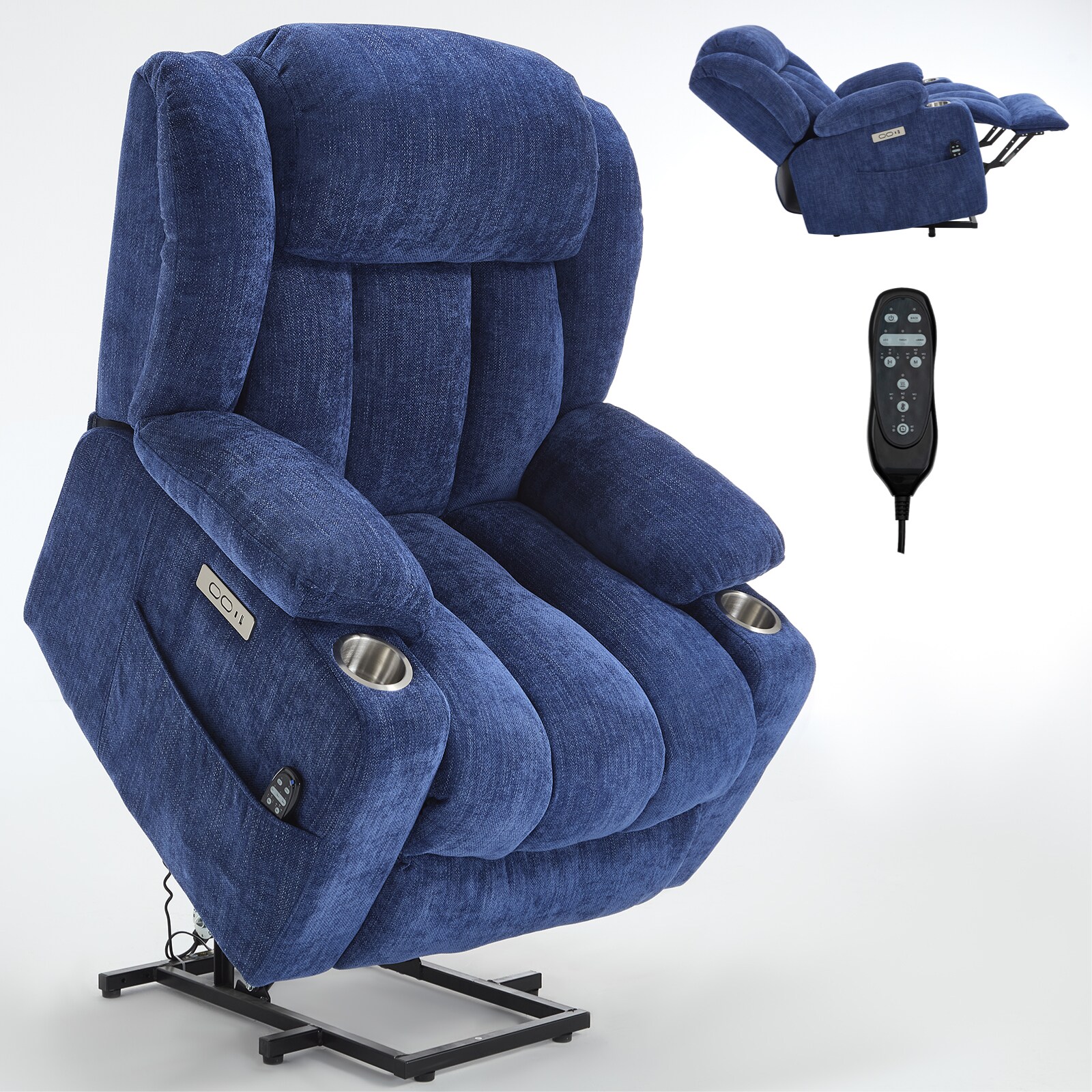 Siavonce Up to 350 LBS Chenille Power Lift Recliner Chair Heavy Duty ...
