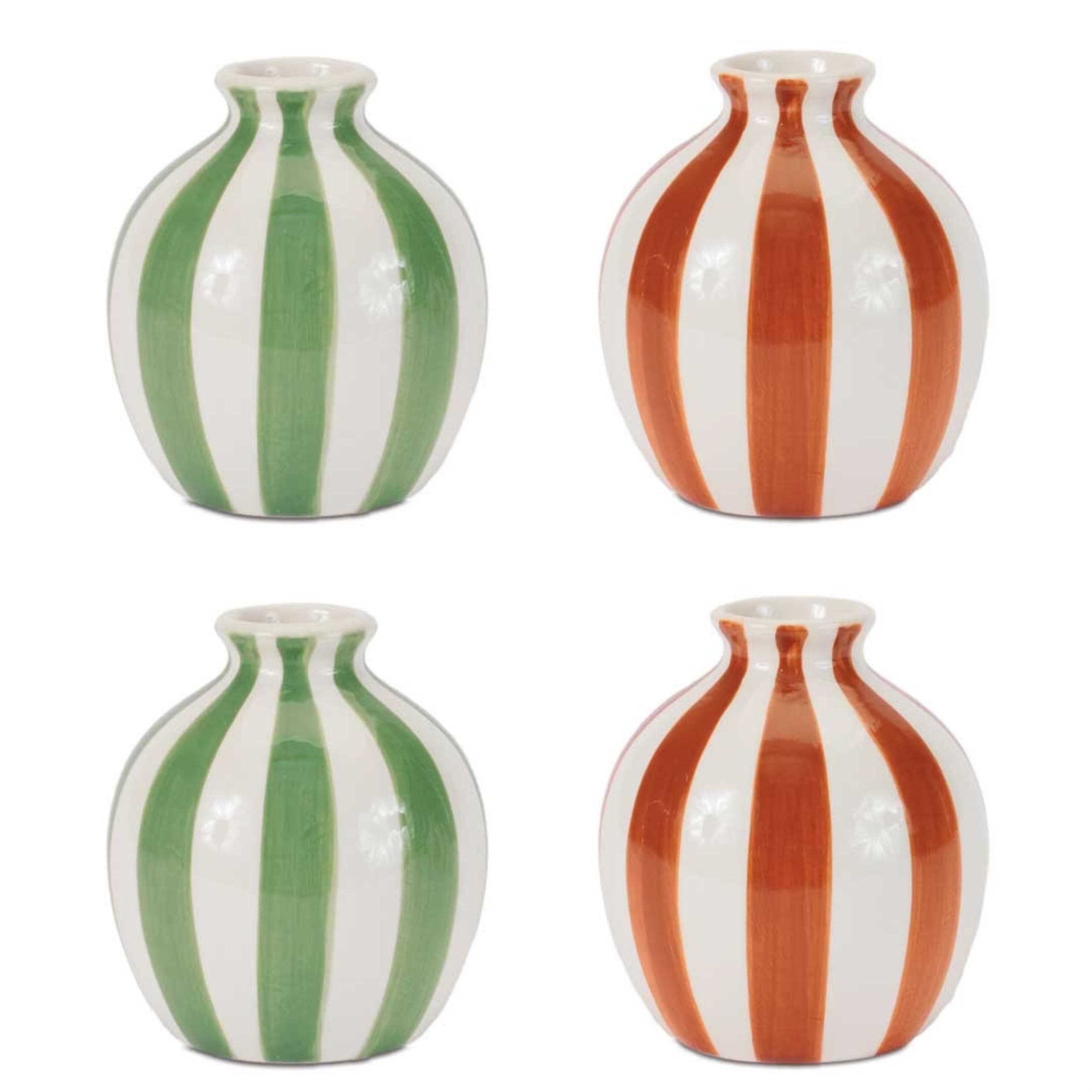 Melrose International Striped Mini Bud Vase (Set of 4) in the ...