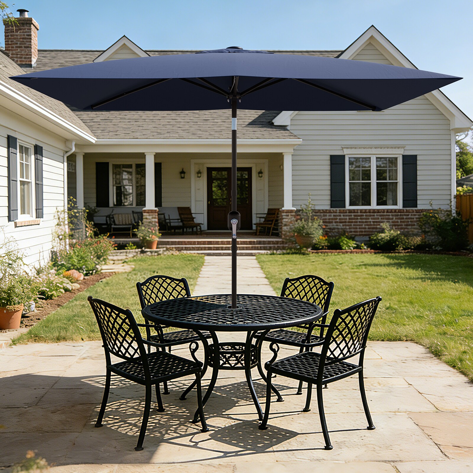 Garvee 10x6.5FT Rectangular Patio Umbrella Outdoor Table Umbrella with ...