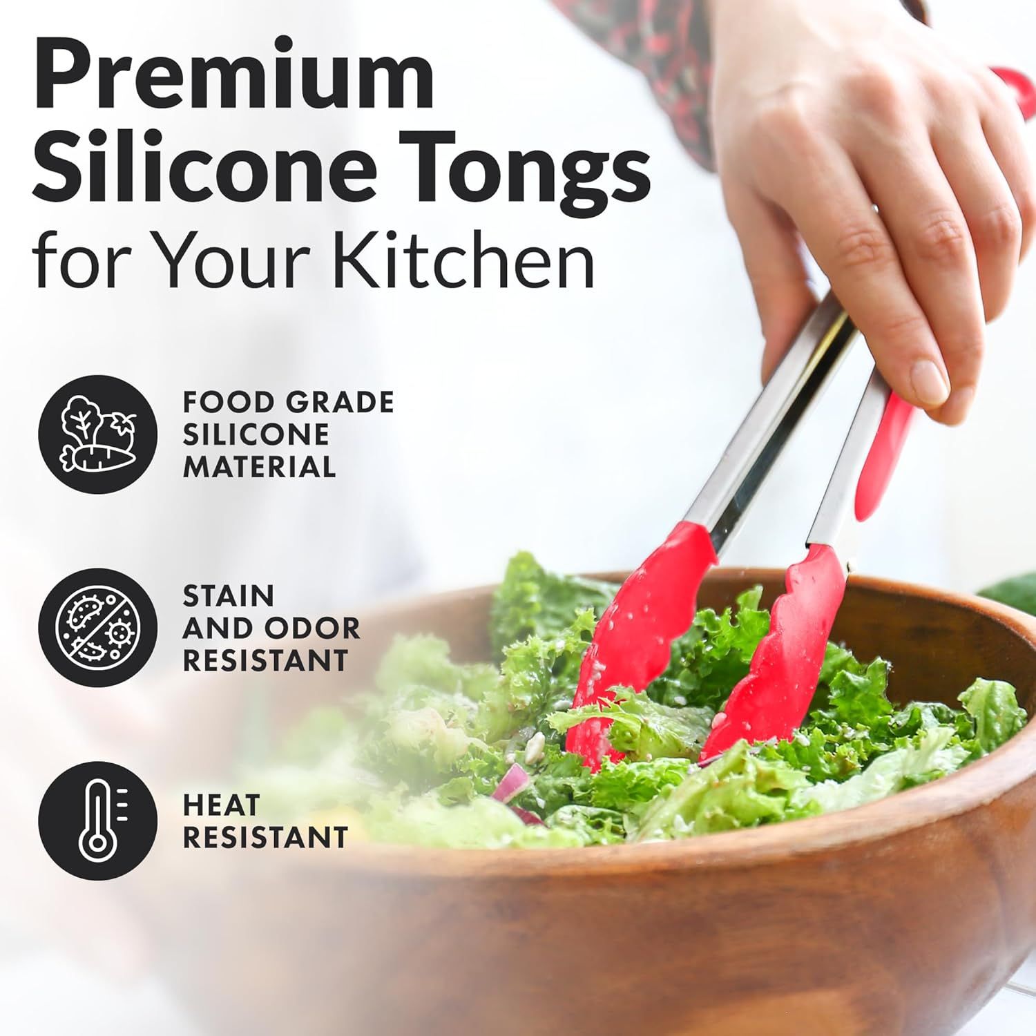 Zulay Kitchen Stainless Steel Kitchen Tongs Set of 2 9 Inch and 12 Inch ...
