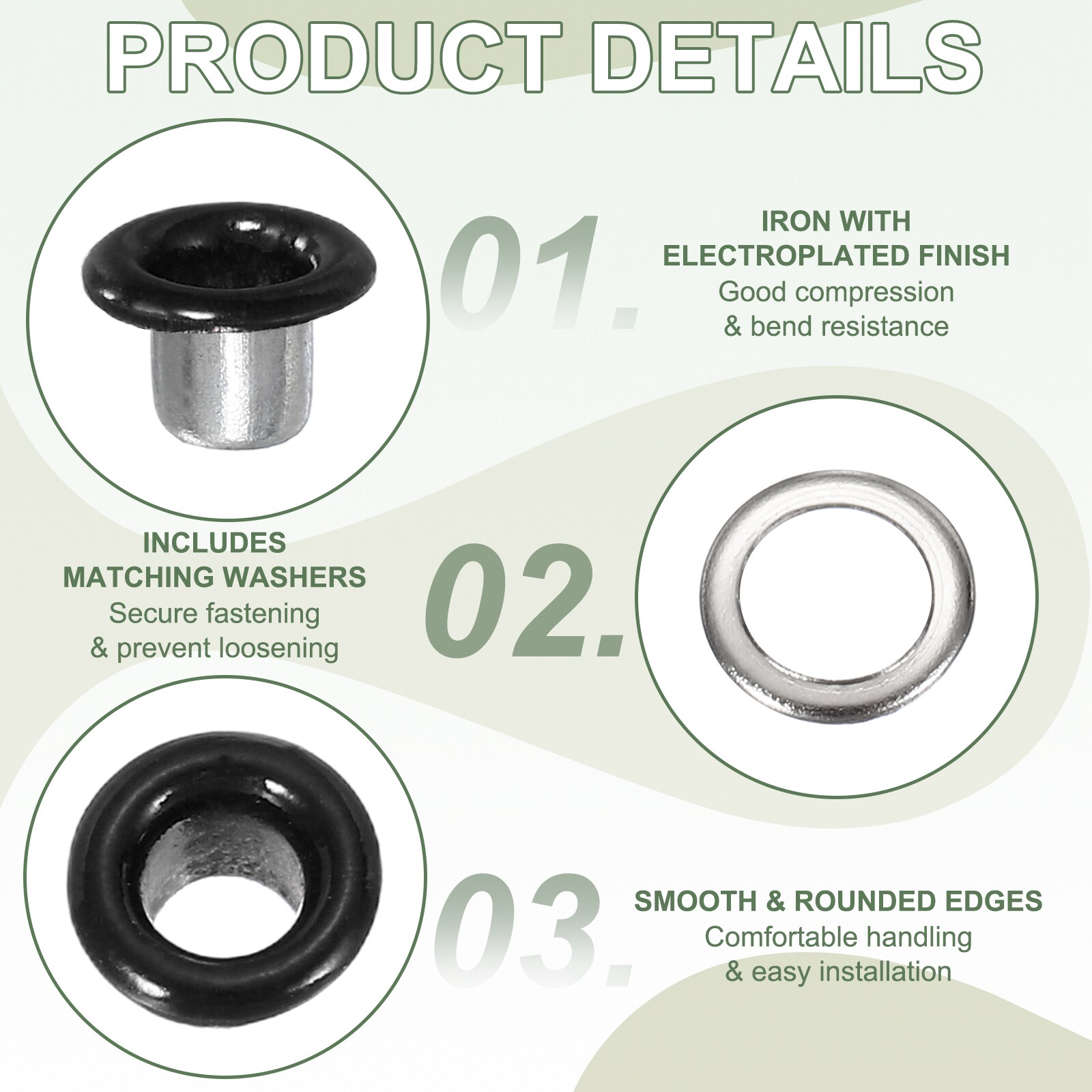 Unique Bargains Grommets Kit Metal Eyelets Grommet Eyelets Kit with ...