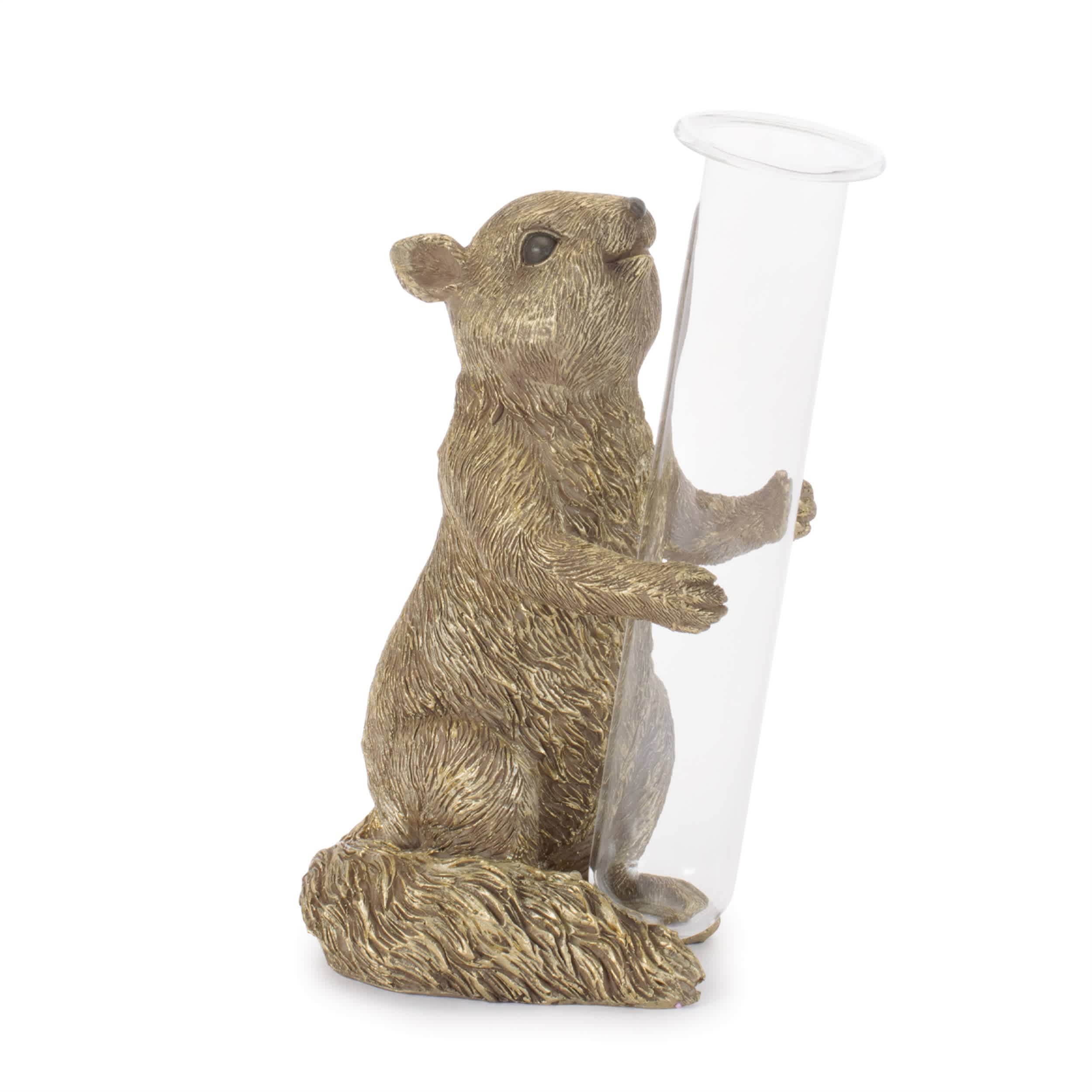 Melrose International Woodland Squirrel Bud Vase (Set of 2) in the Fall ...