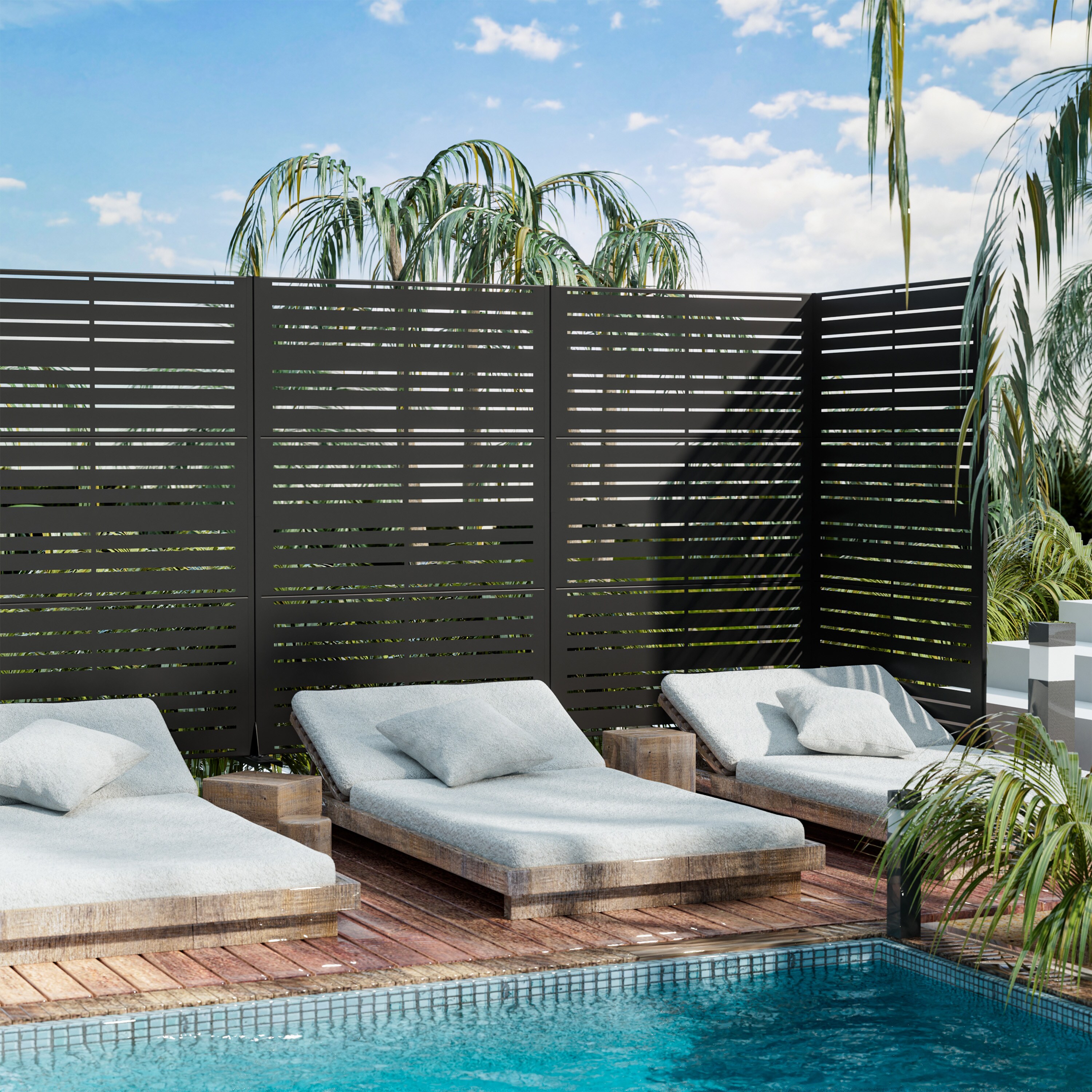 REIBII Modern 47 in. L x 16 in. W x 72 in. H Black Galvanized Steel Dig ...