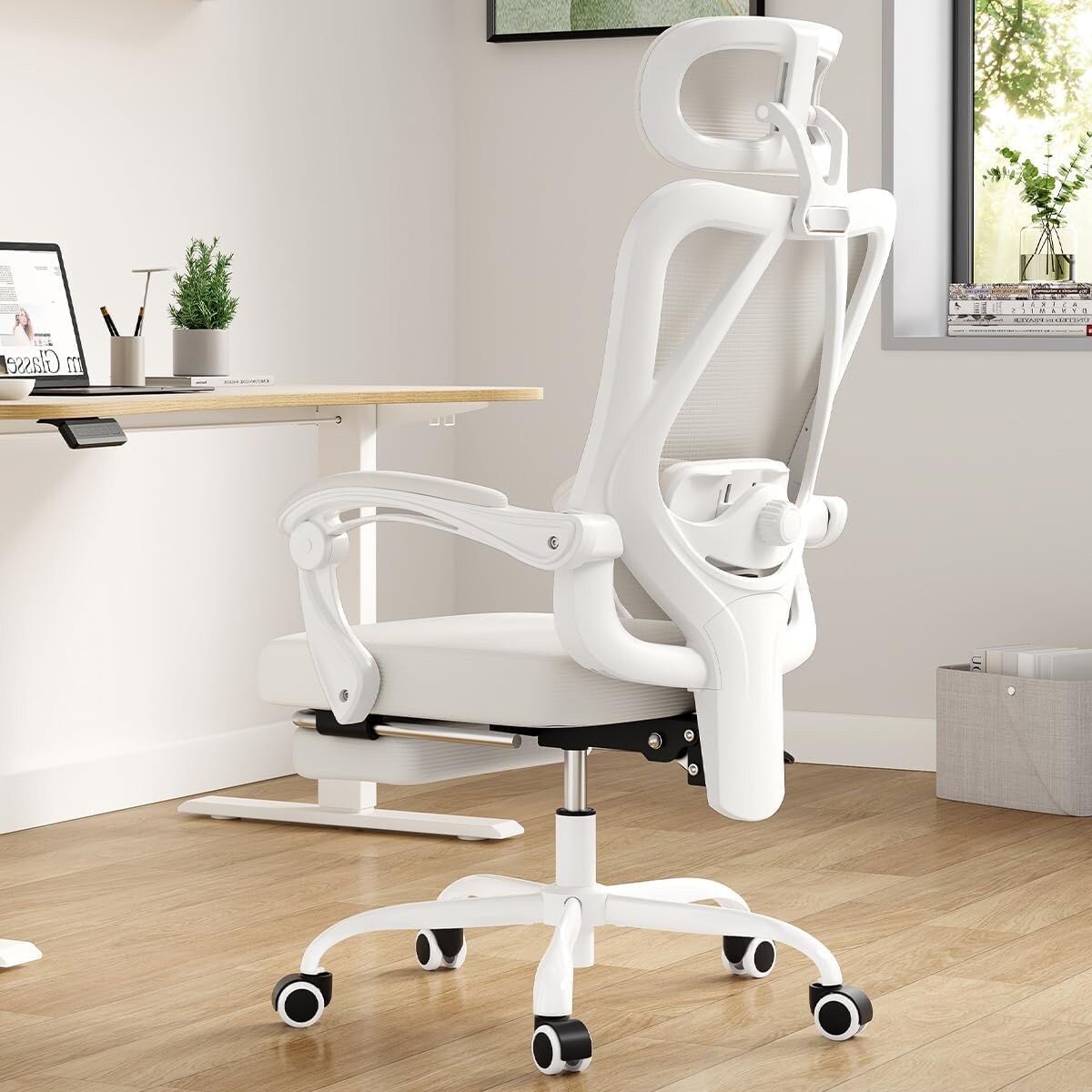 Wooakway High Back Mesh Office Chair with Adjustable Lumbar Support ...