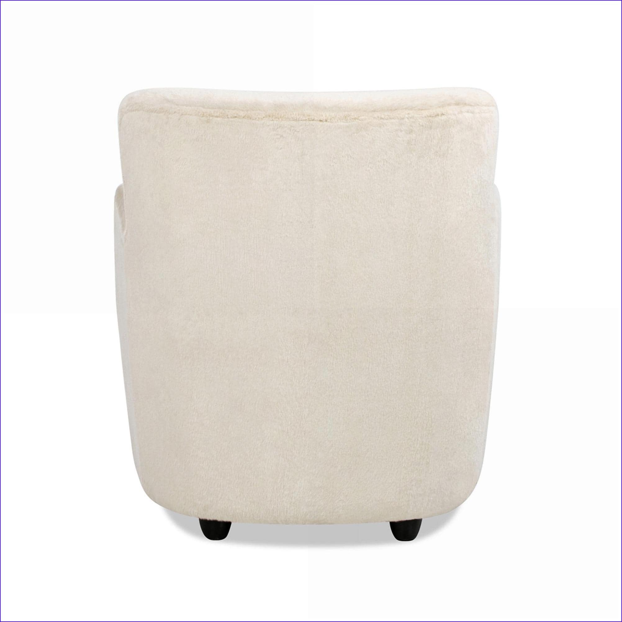 Watnature Wolffe 32 Curved Arm Accent Chair for Adults Plush Cream Faux ...