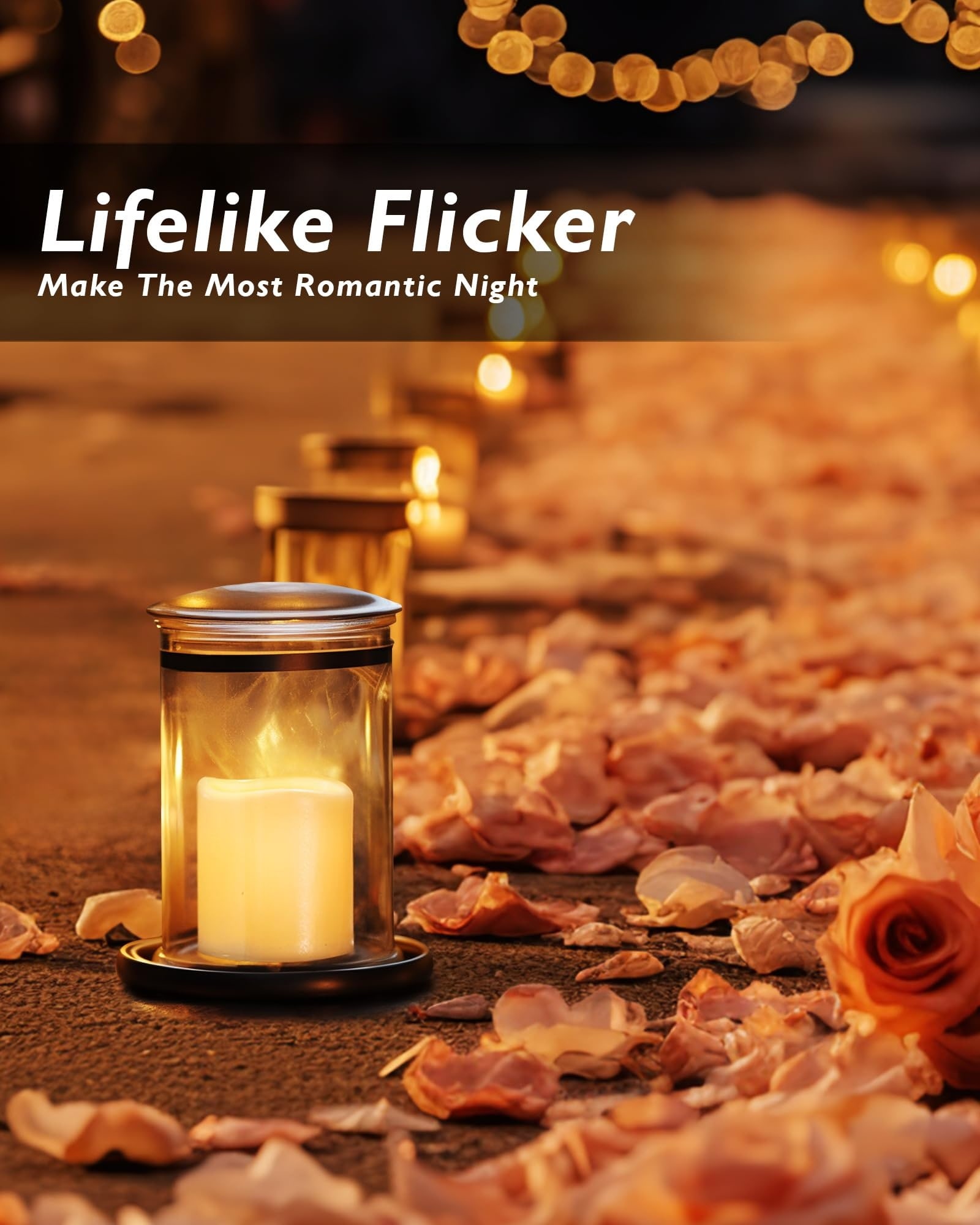 Phewnyzo 50 pack flickering flameless votive candles warm white LED ...