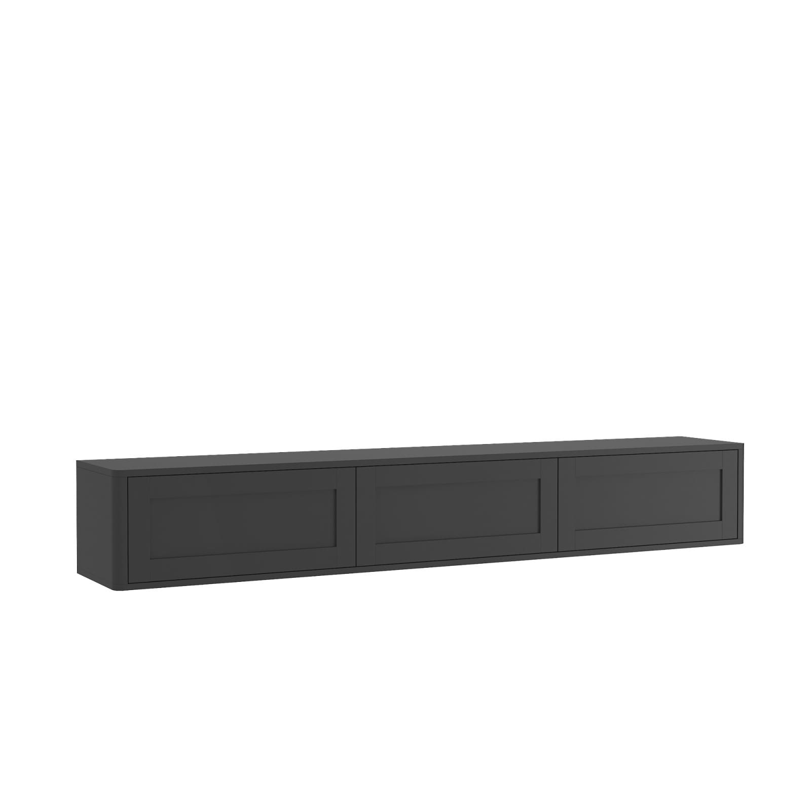 GlasFlength Floating TV Stand Wall Mounted TV Shelf with LED Lights and ...