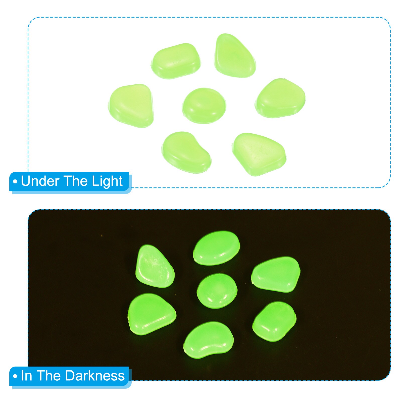 Unique Bargains 500pcs Glow Rocks 8-11mm Glow Pebbles Decoration in the ...