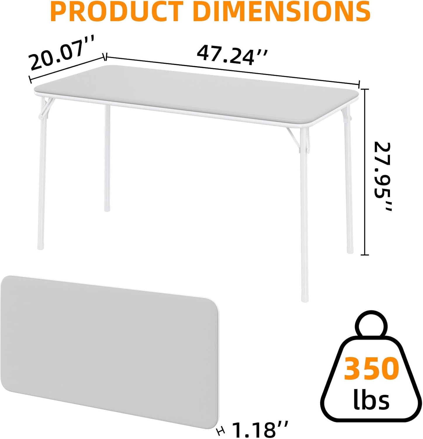 Garvee Portable Folding Table with PU Leather Surface Sturdy Metal ...