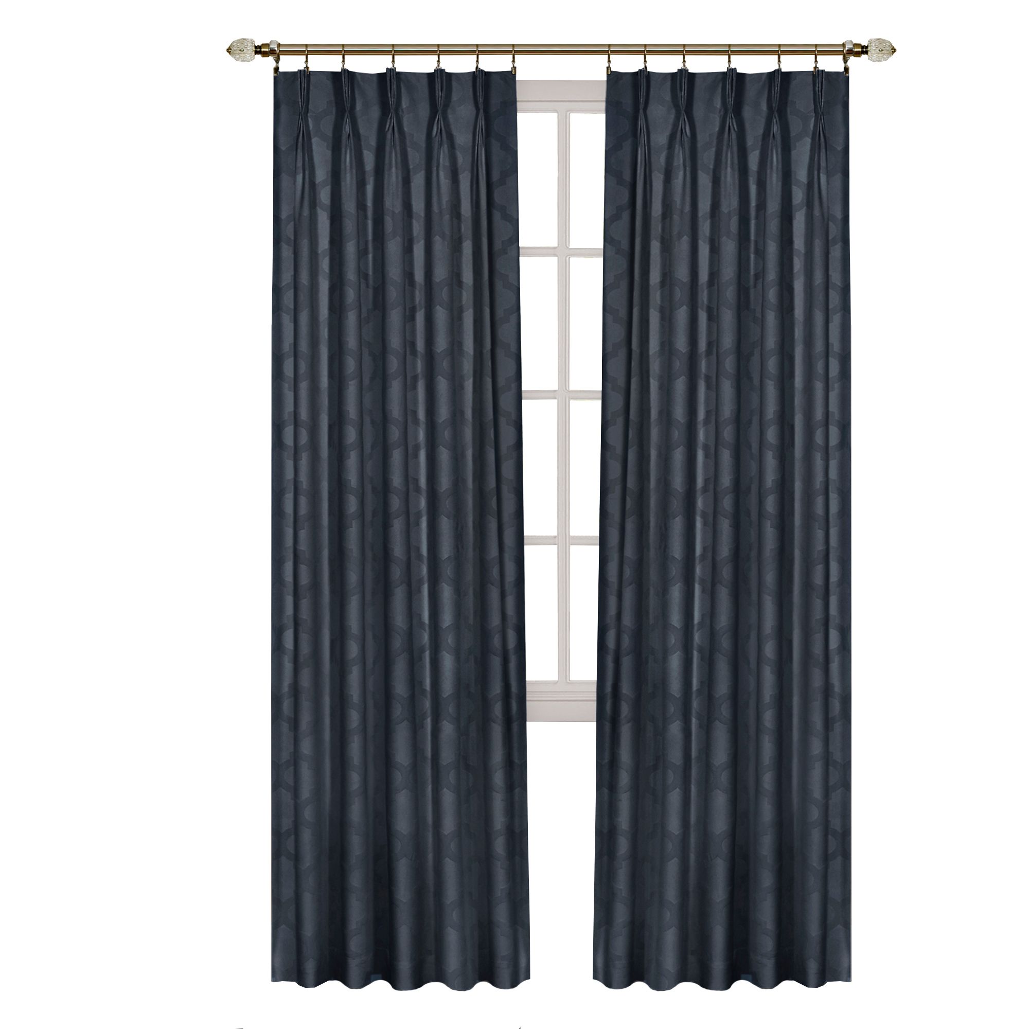 KATE AURORA 2 Pack Windsor Pinch Pleat Rod Pocket Back Tab Quatrefoil ...
