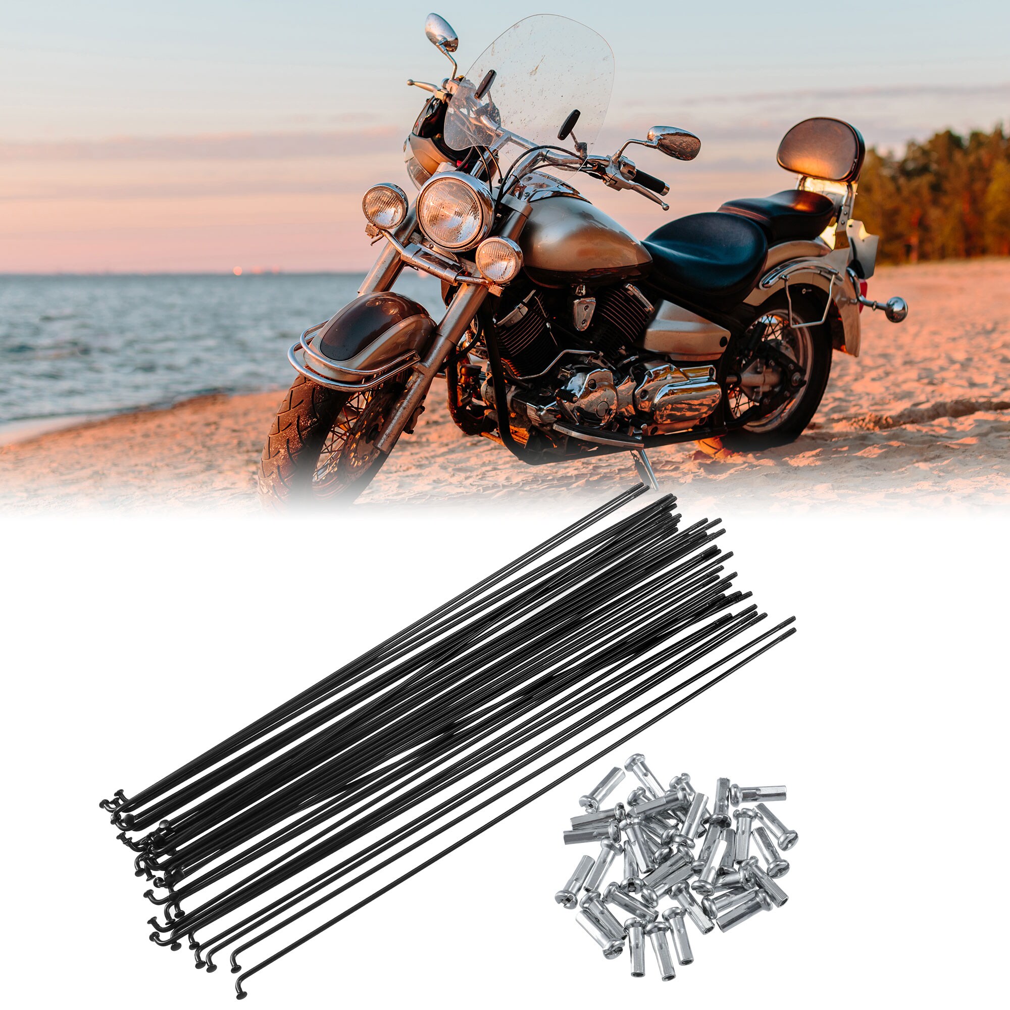 Unique Bargains 36pcs Bicycle Steel Spokes 14G Bike Spoke 238mm Length ...