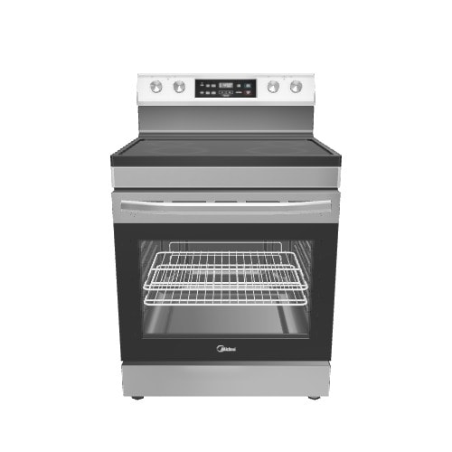 Midea 30-in Glass Top 4 Burners 6.3-cu ft Steam Cleaning Freestanding ...