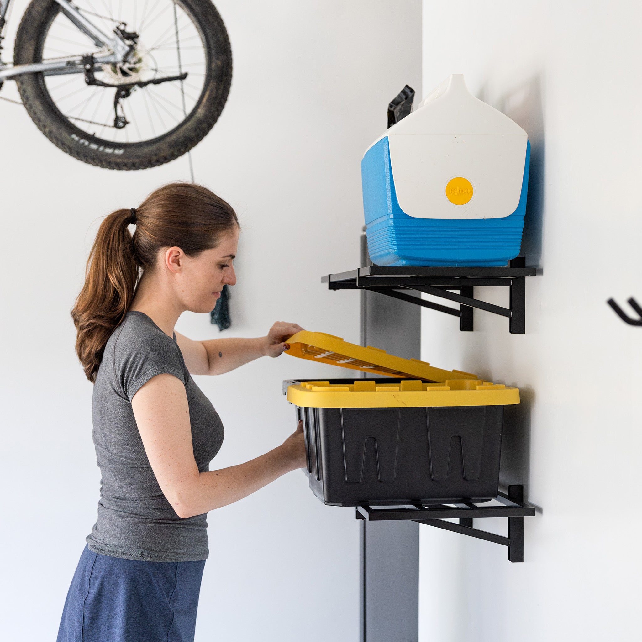 StoreYourBoard 1' x 2' Bristol Garage Wall Mount Shelves - 2 Pack Black ...