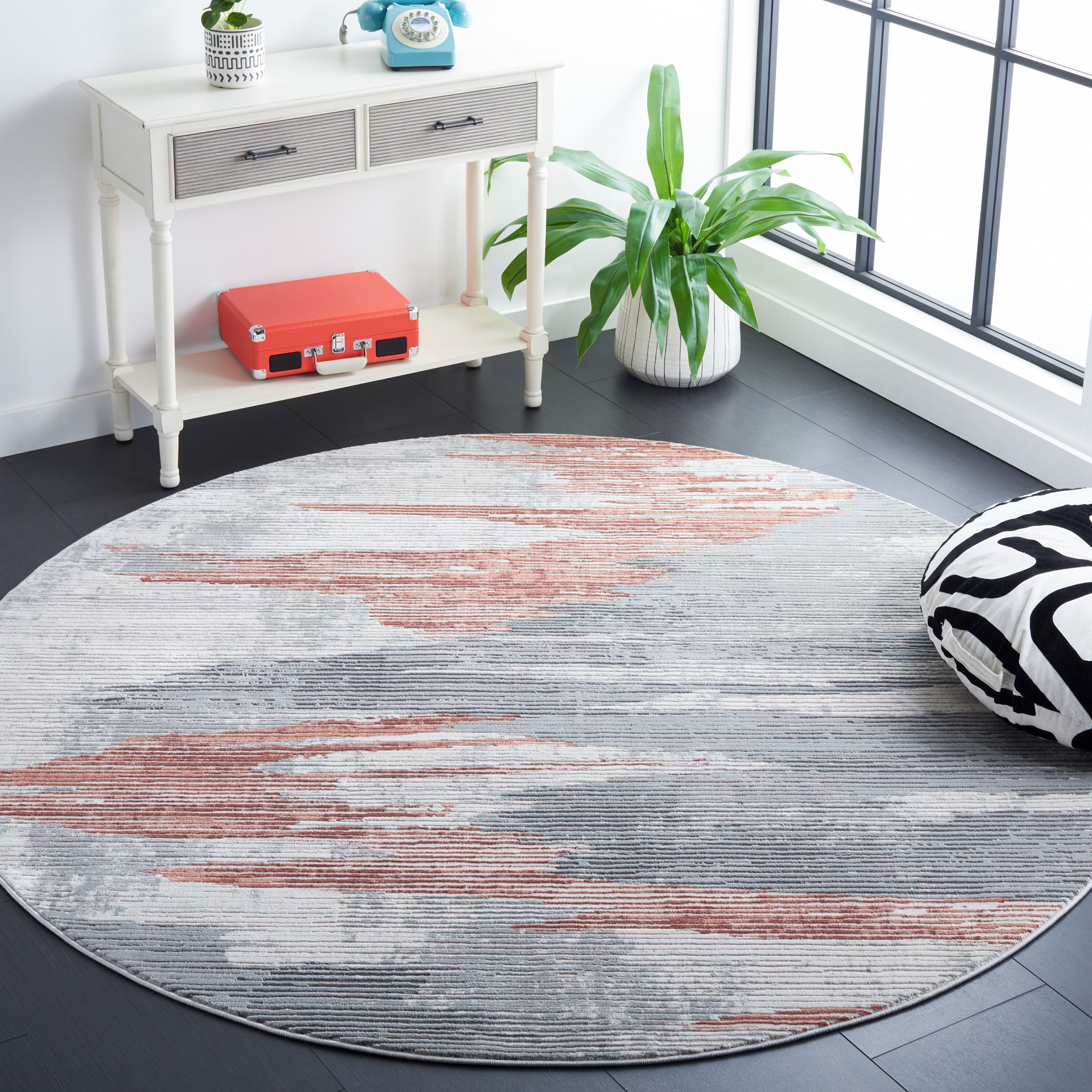 Safavieh Invista 534F Light Grey/Rust 7 x 7 Area rug in the Rugs ...