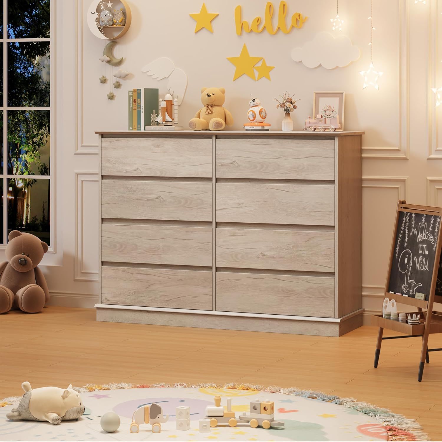 Garvee Modern 8 Drawer Dressers for Bedroom Chest of Drawers with Deep ...