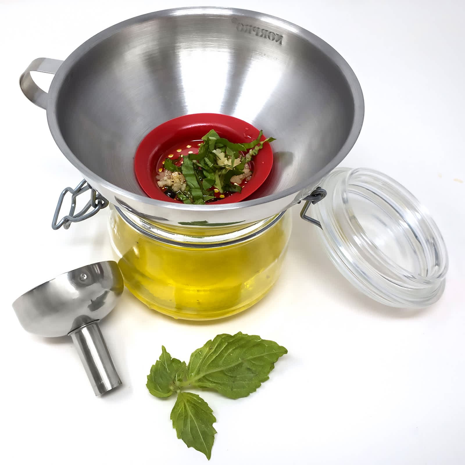 Norpro Heavy Duty Stainless Ssteel Wide Mouth Funnel with Removable ...