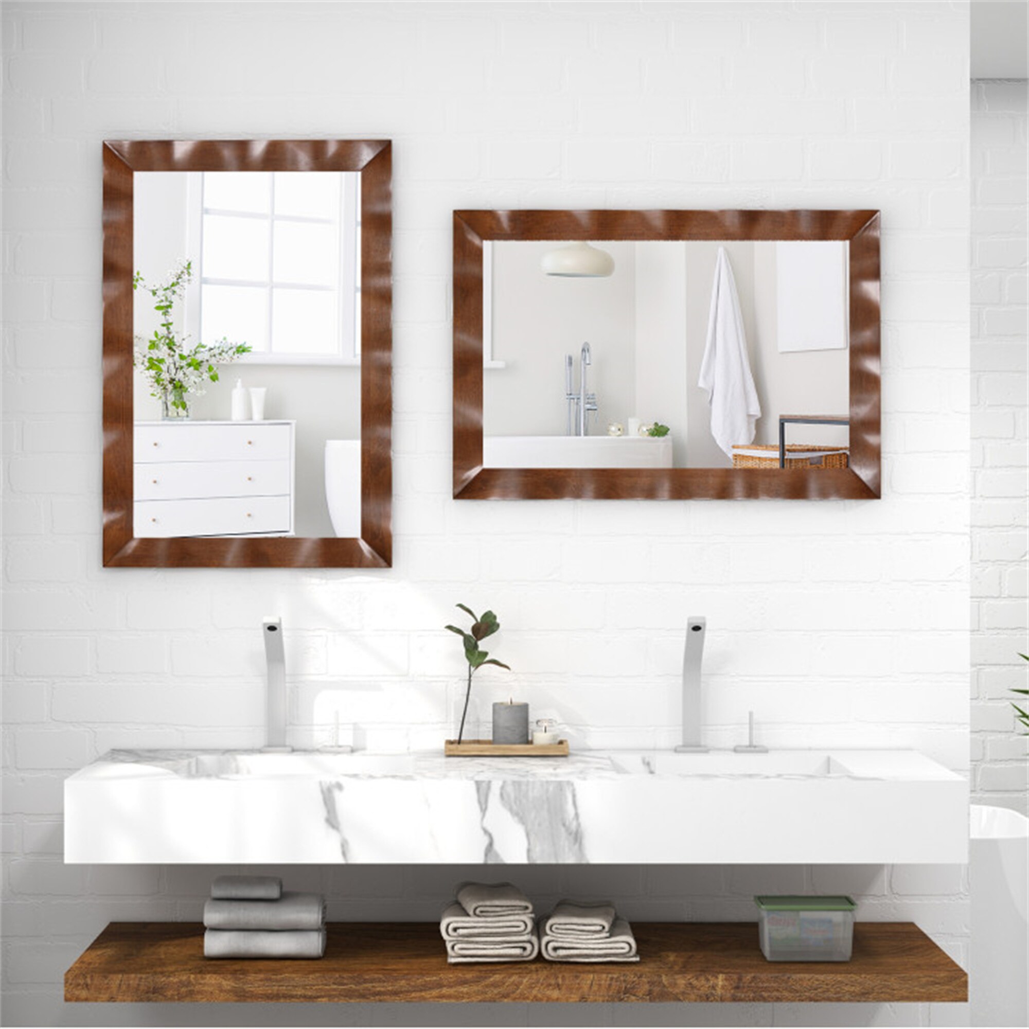 BABOOM Bathroom Hanging Mirror 28-Inches x 41.5-Inches Framed Rectangle ...
