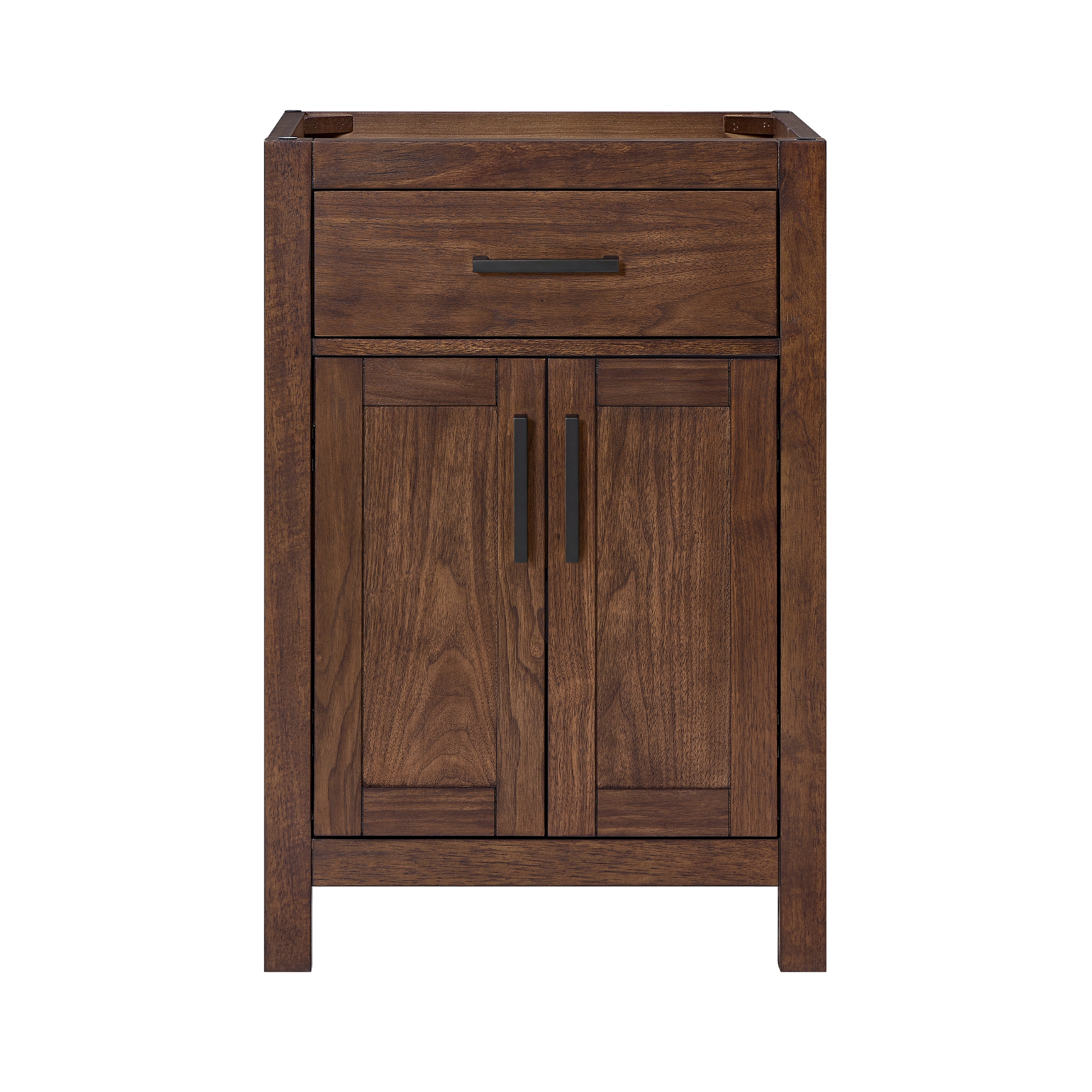 Wyndham Collection Beckett 24-in Dark Walnut with Matte Black Trim ...